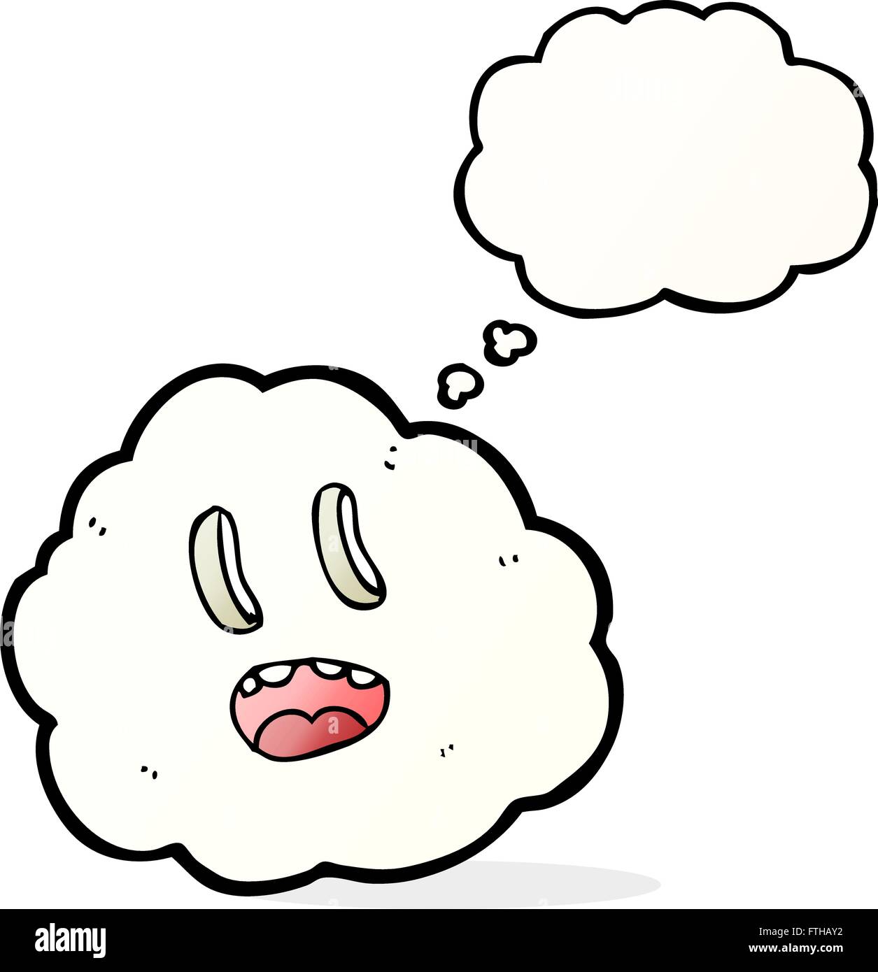 cartoon spooky cloud with thought bubble Stock Vector Image & Art - Alamy