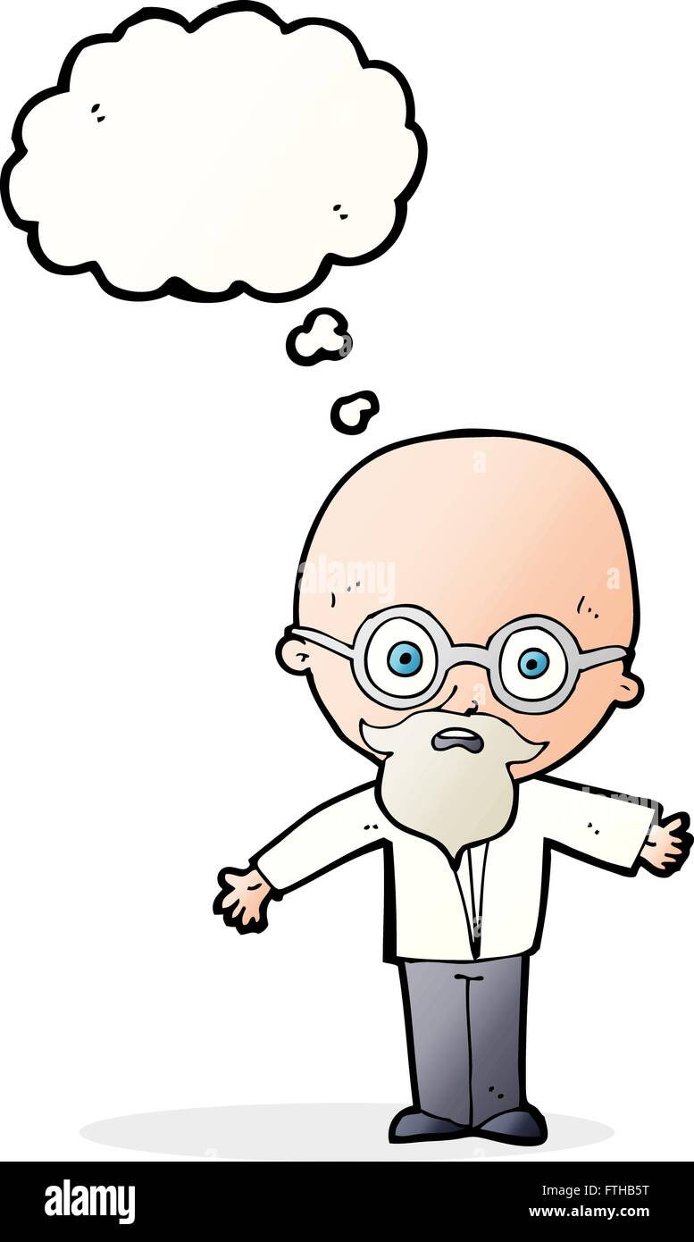 cartoon genius scientist with thought bubble Stock Vector Image & Art ...