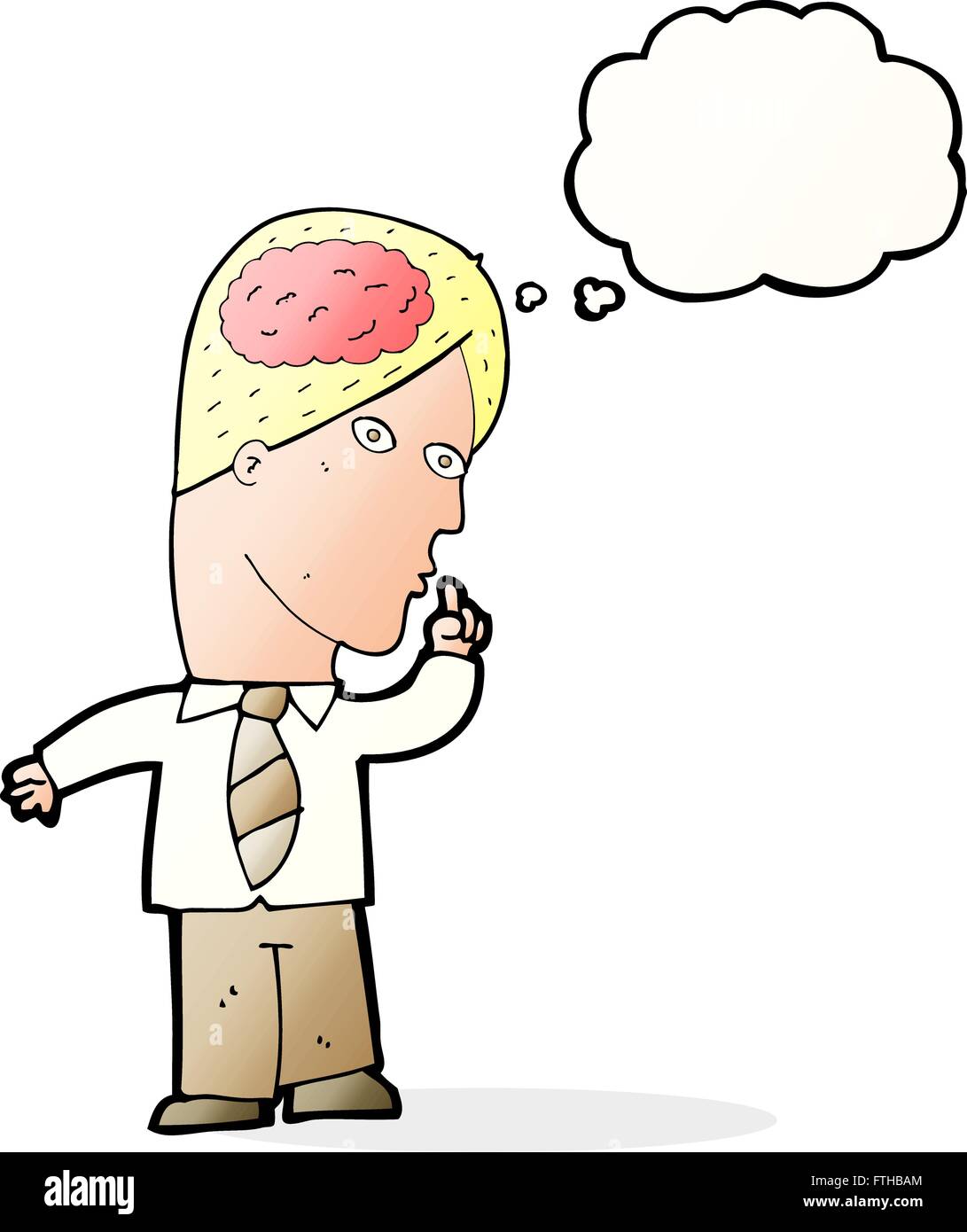 Cartoon man big brain thought hi-res stock photography and images - Alamy