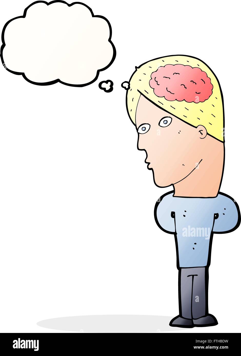 Cartoon man big brain thought hi-res stock photography and images - Alamy