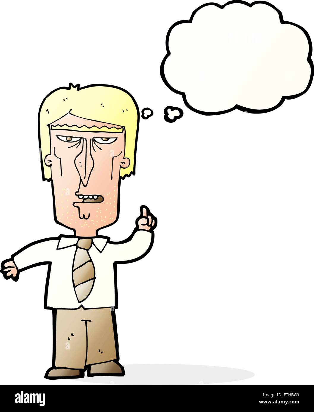 cartoon grumpy boss with thought bubble Stock Vector Image & Art - Alamy