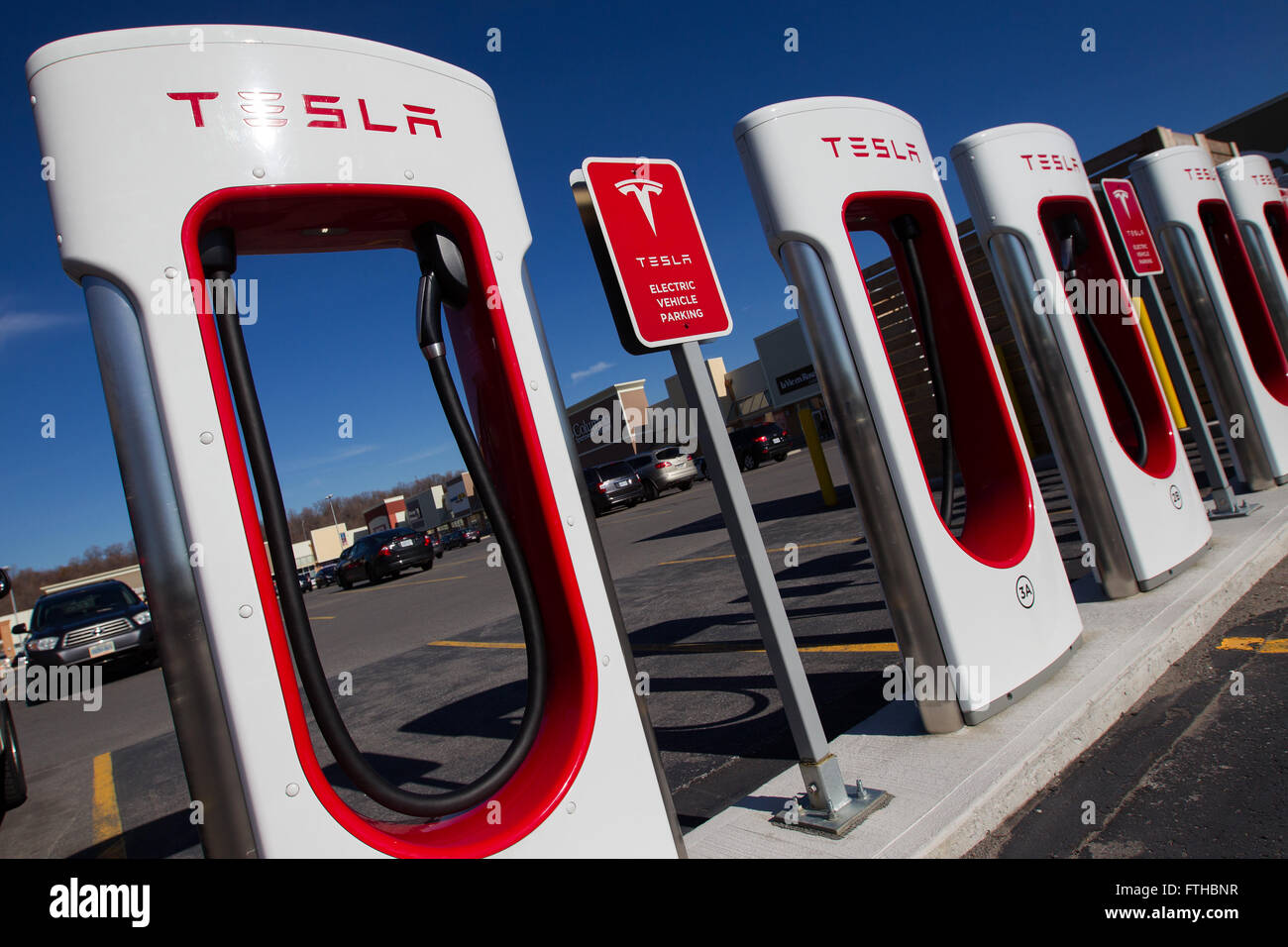 Tesla Motors recharging units at King's Cross outlet mall in in ...