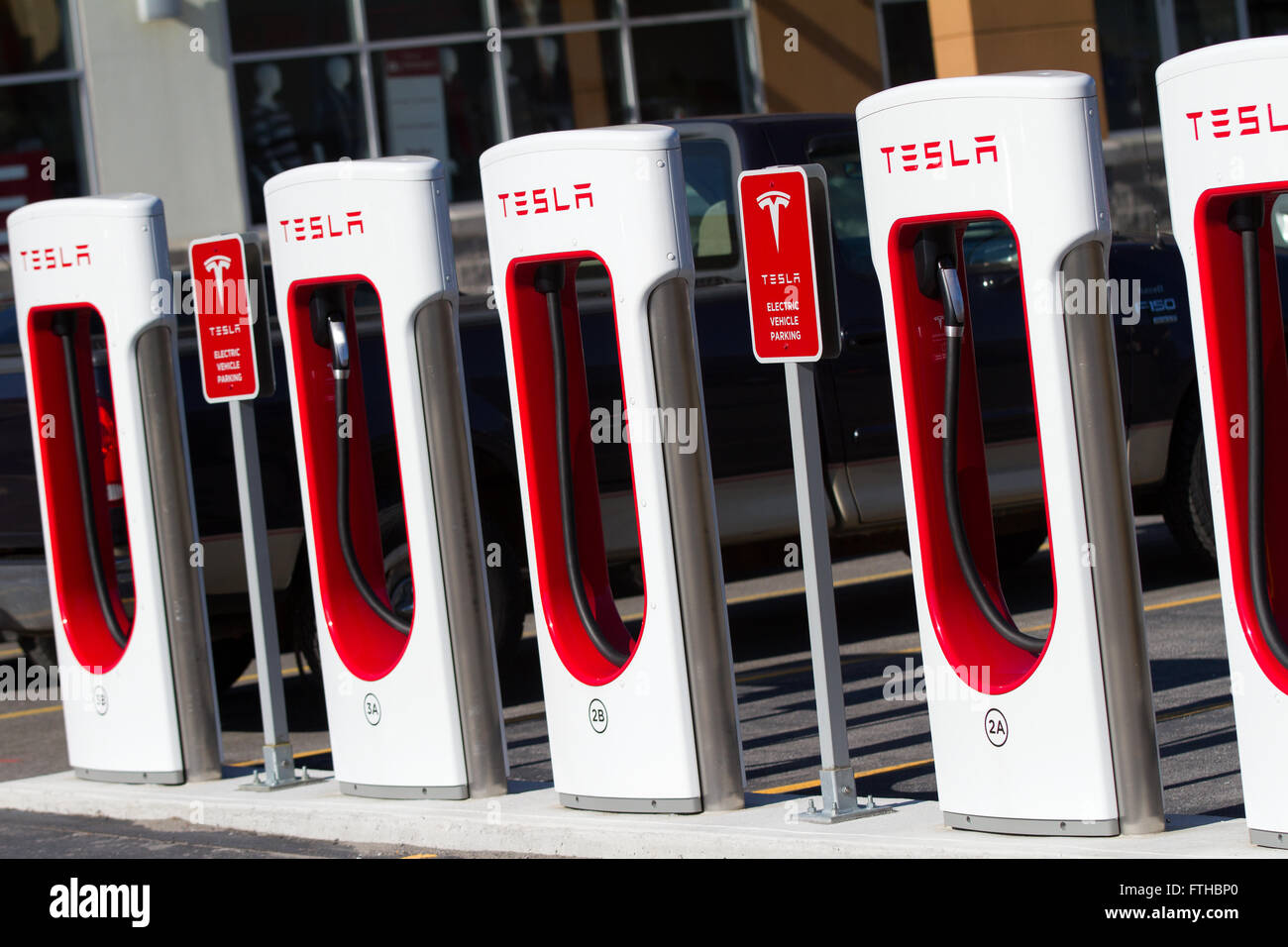 Tesla Motors recharging units at King's Cross outlet mall in in ...