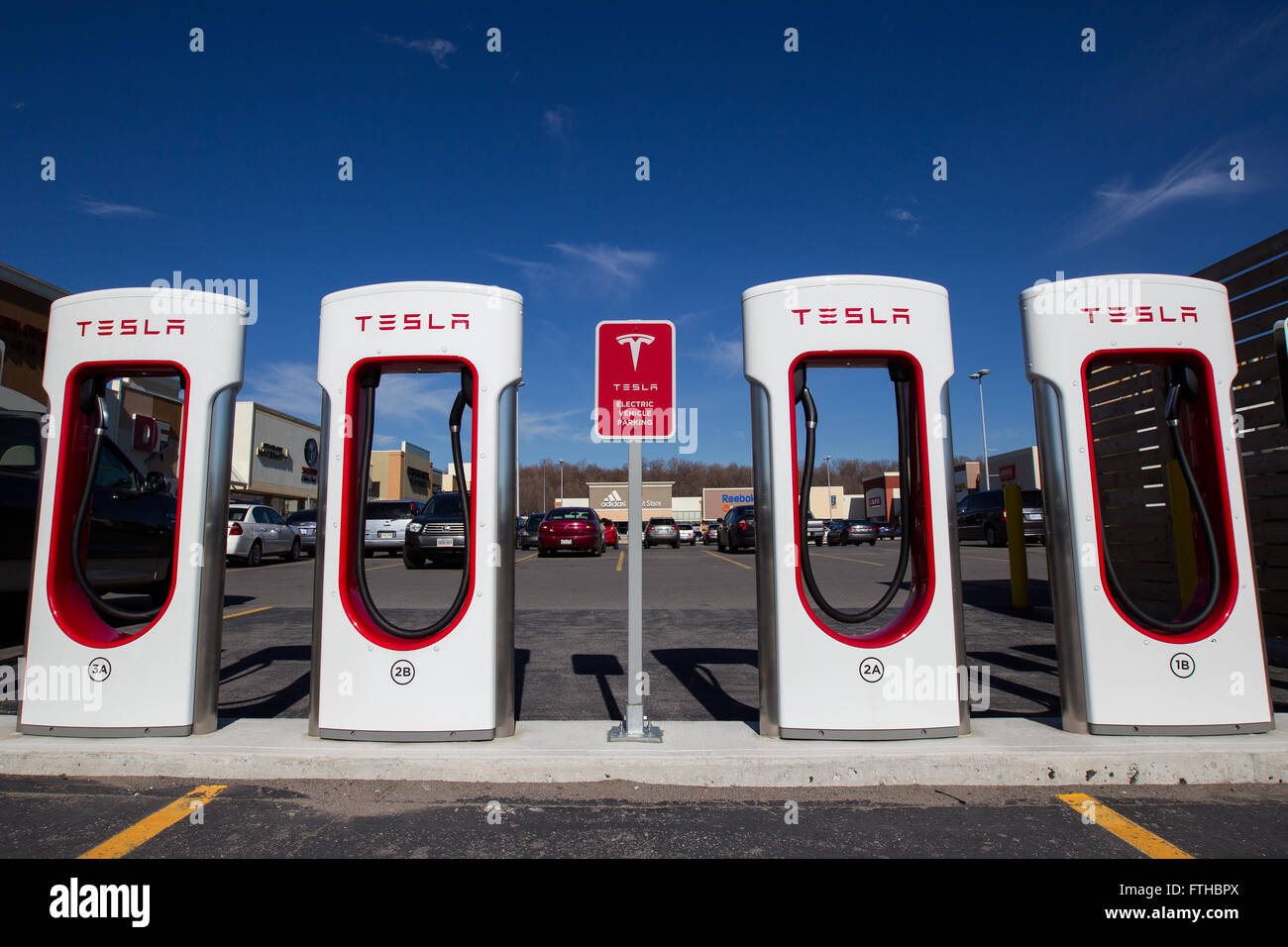 Tesla Motors recharging units at King's Cross outlet mall in in ...