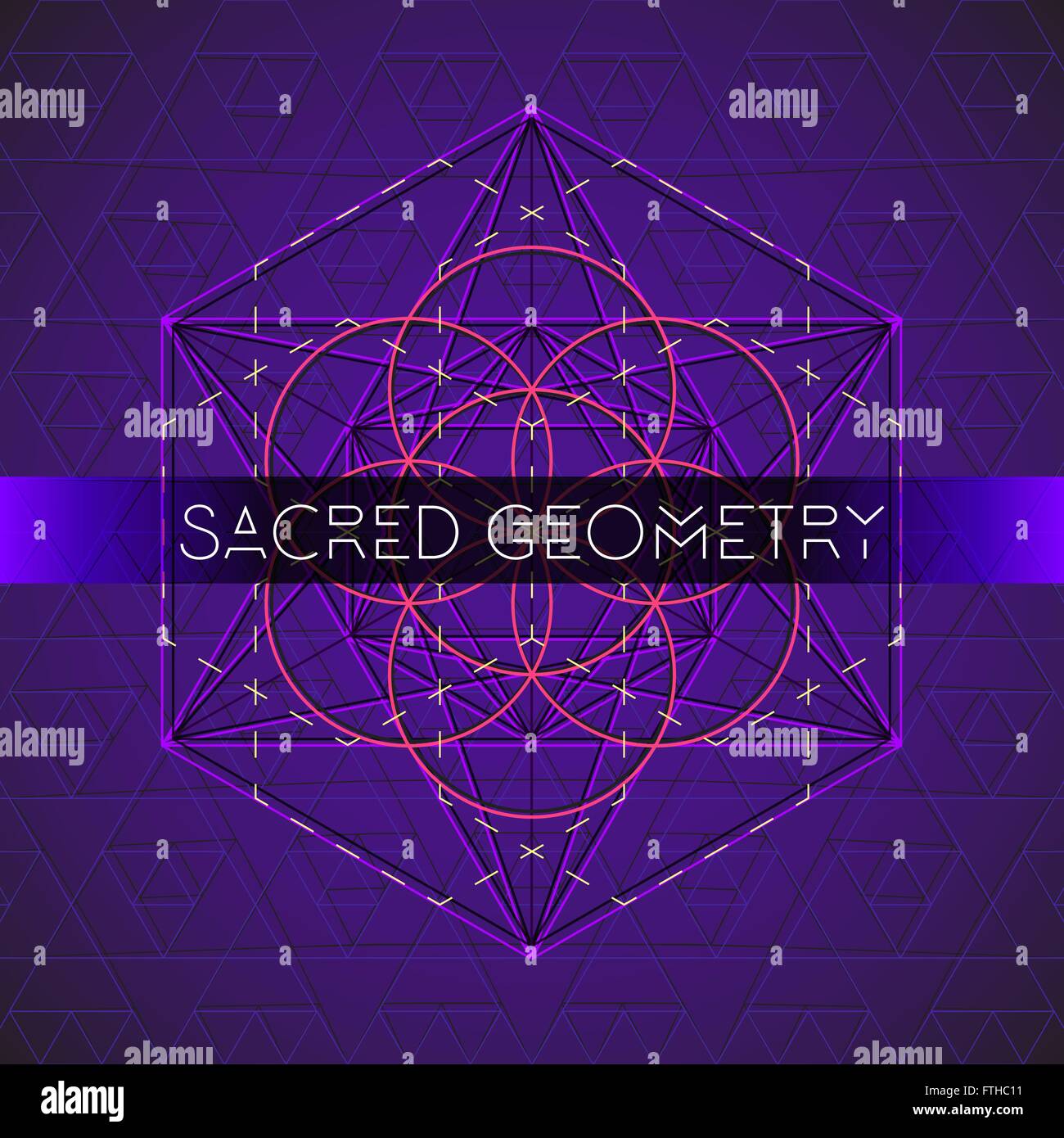 vector metatron light blue contour monochrome sacred geometry ...