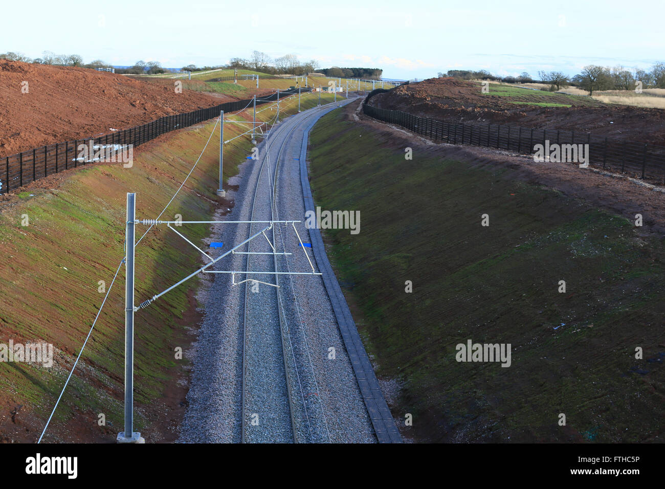 The new railway line at Norton Bridge in Stafordshire. Opened March ...