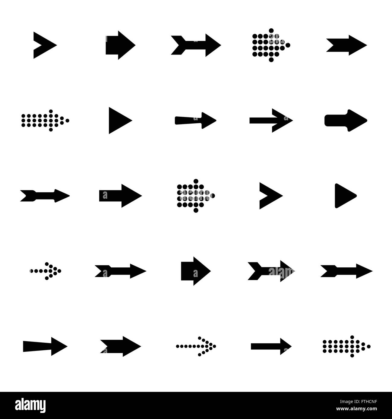 Black arrows vector set on a white background Stock Vector Image & Art ...