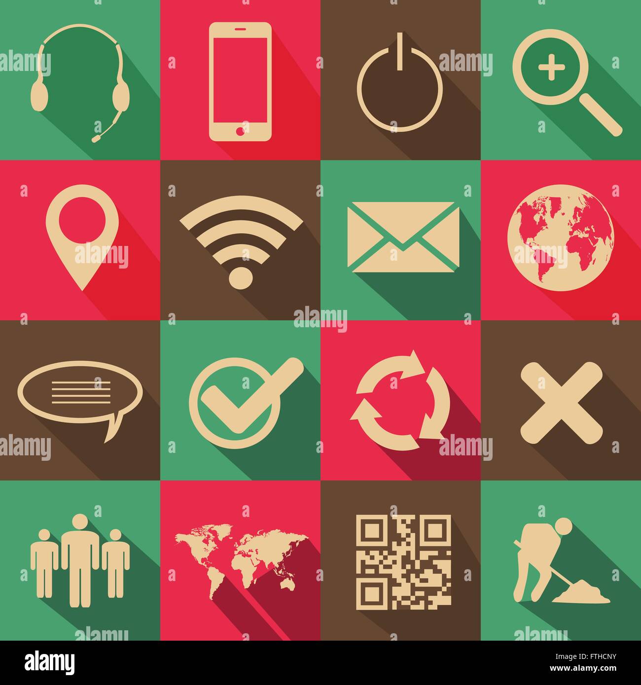 Retro Style Web and Mobile Icons Stock Vector Image & Art - Alamy