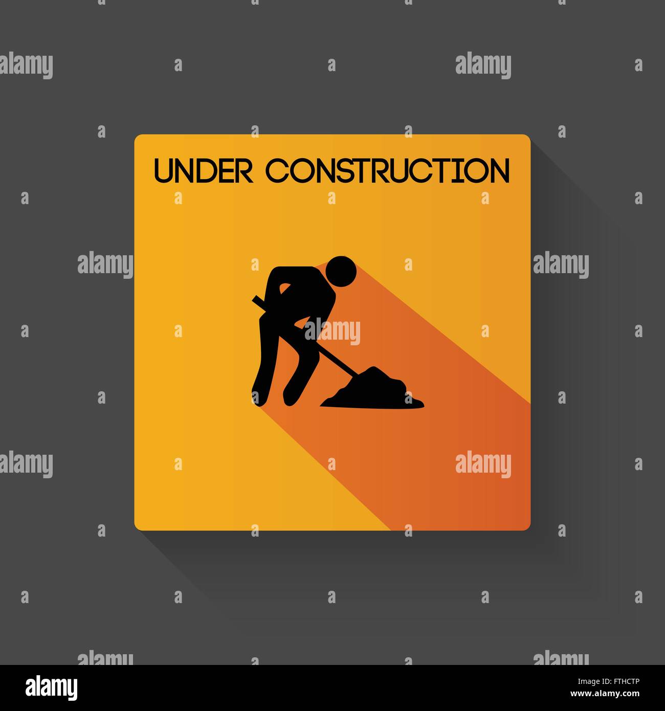 Under construction long shadow vector illustration Stock Vector Image ...