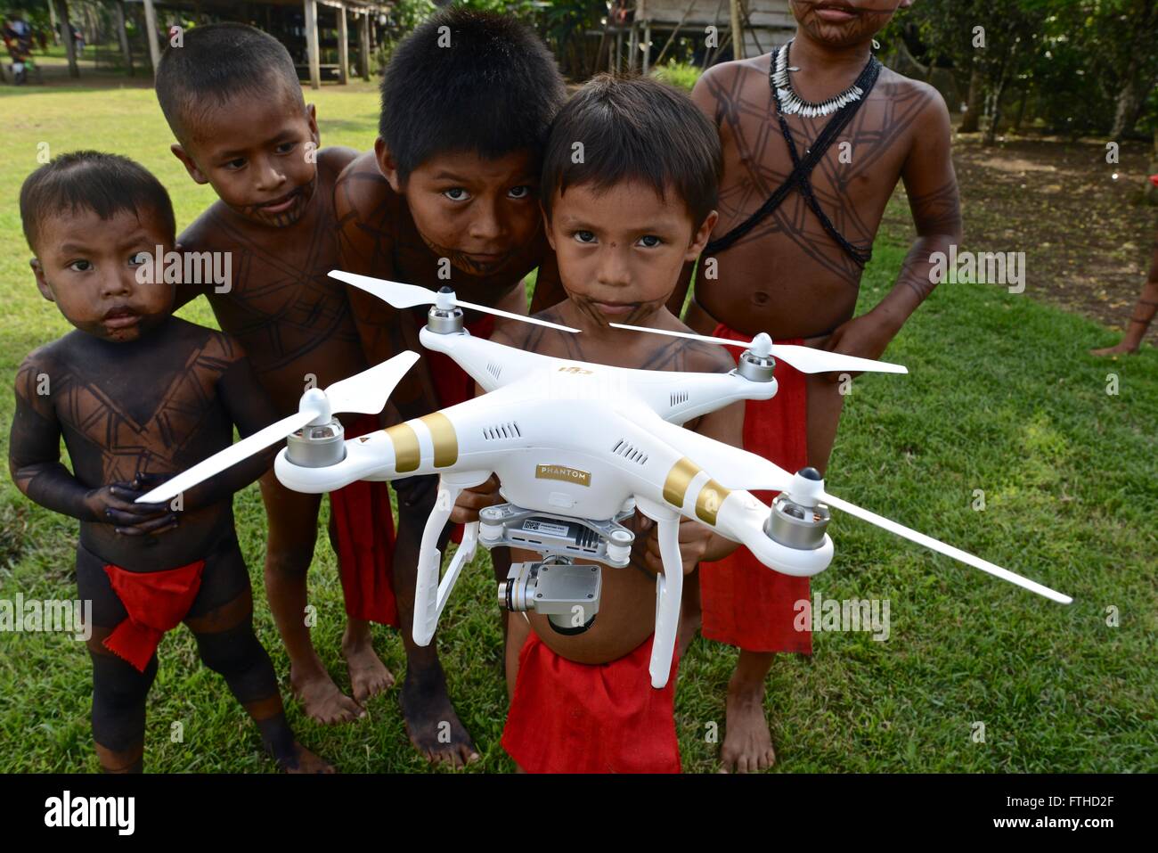 Local community discovering drone technology for the first time ever ...
