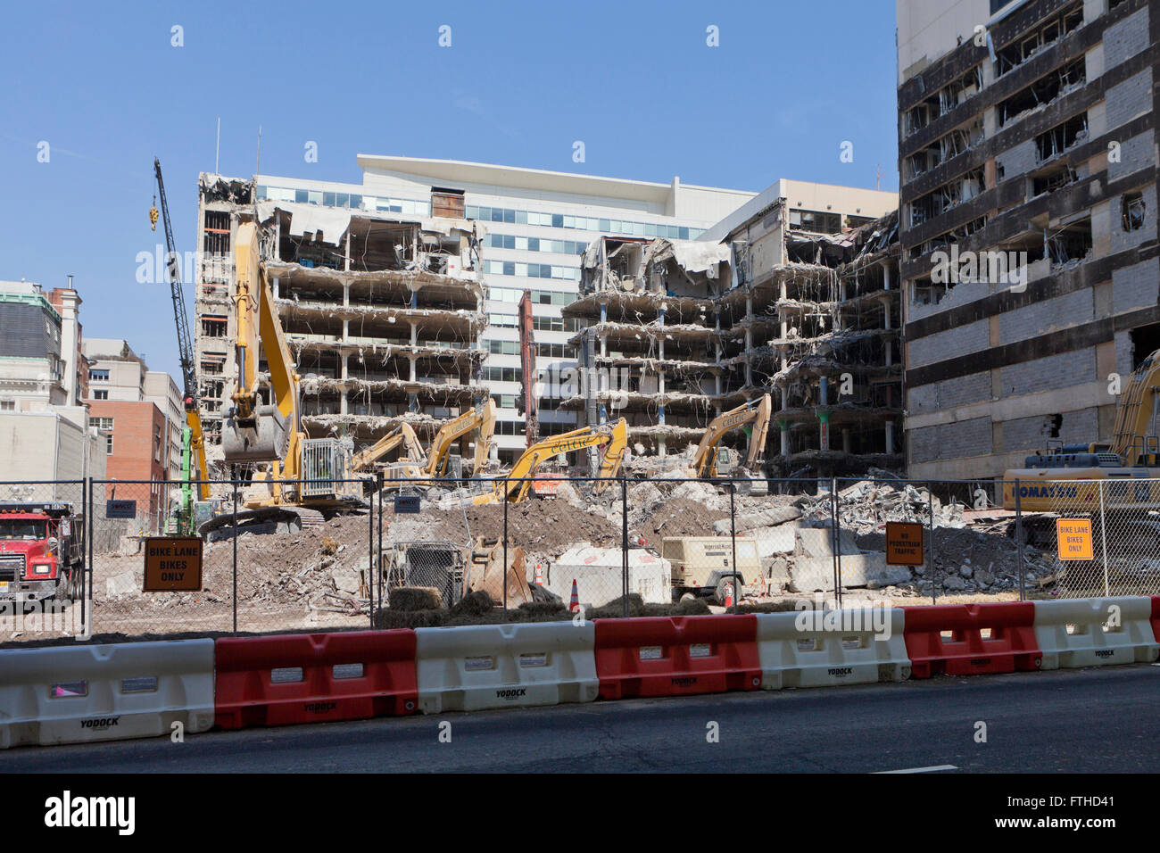 Commercial office building demolition site - Washington, DC USA Stock ...