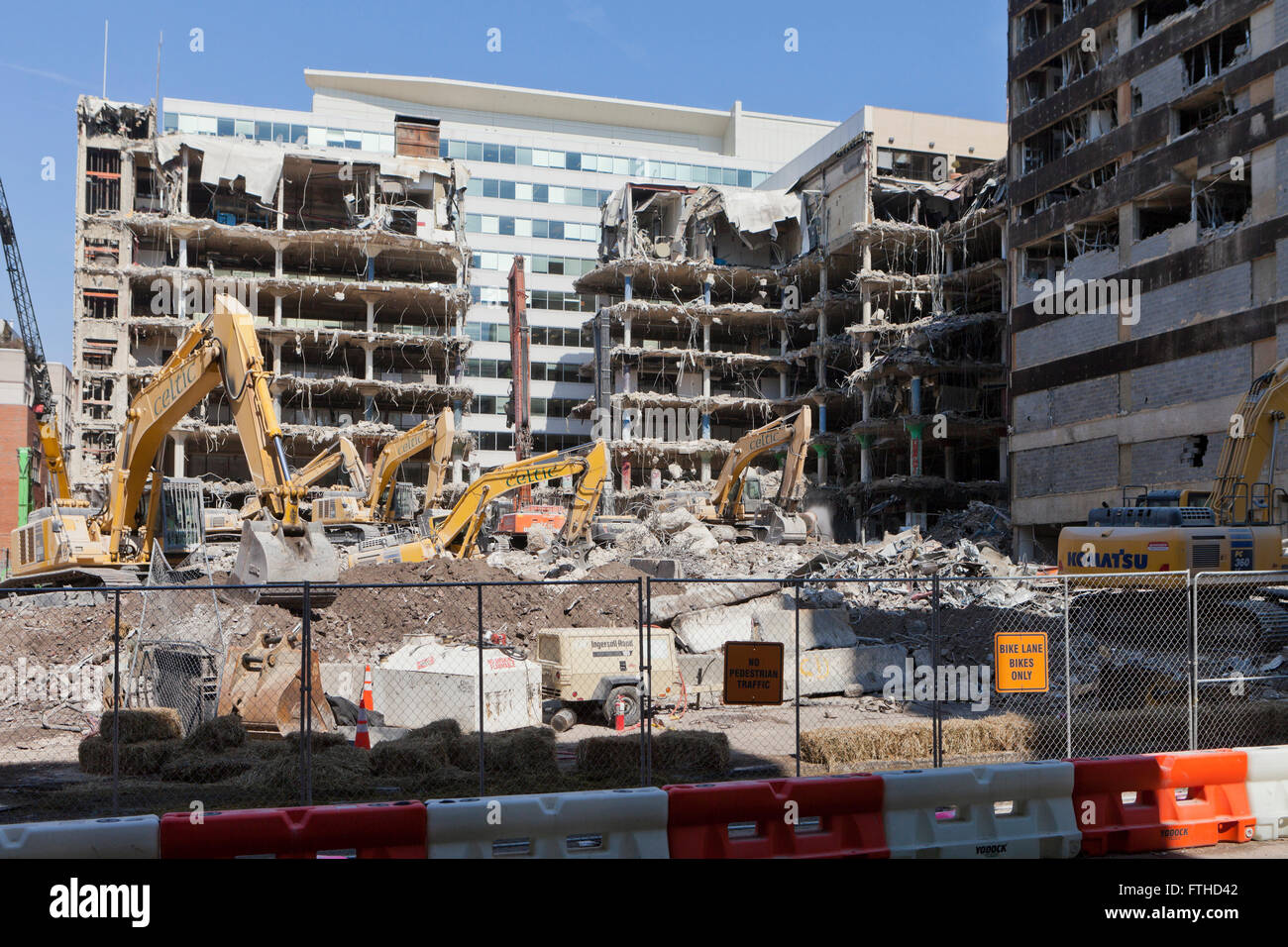 Commercial office building demolition site - Washington, DC USA Stock ...
