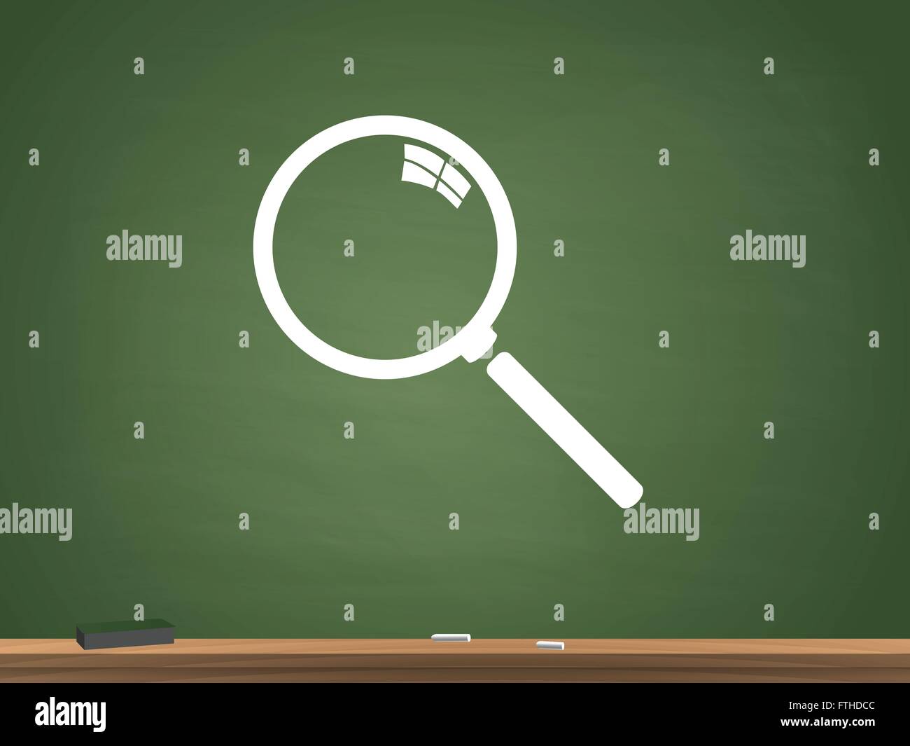 Magnifying glass icon chalkboard illustration Stock Vector Image & Art ...