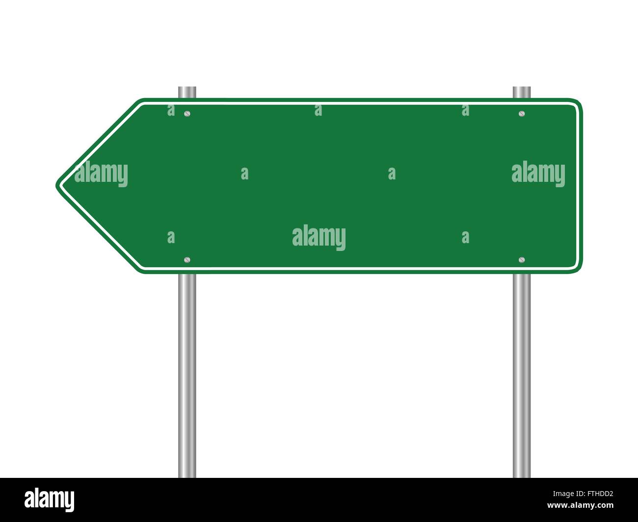 Blank green traffic road sign vector illustration Stock Vector Image ...
