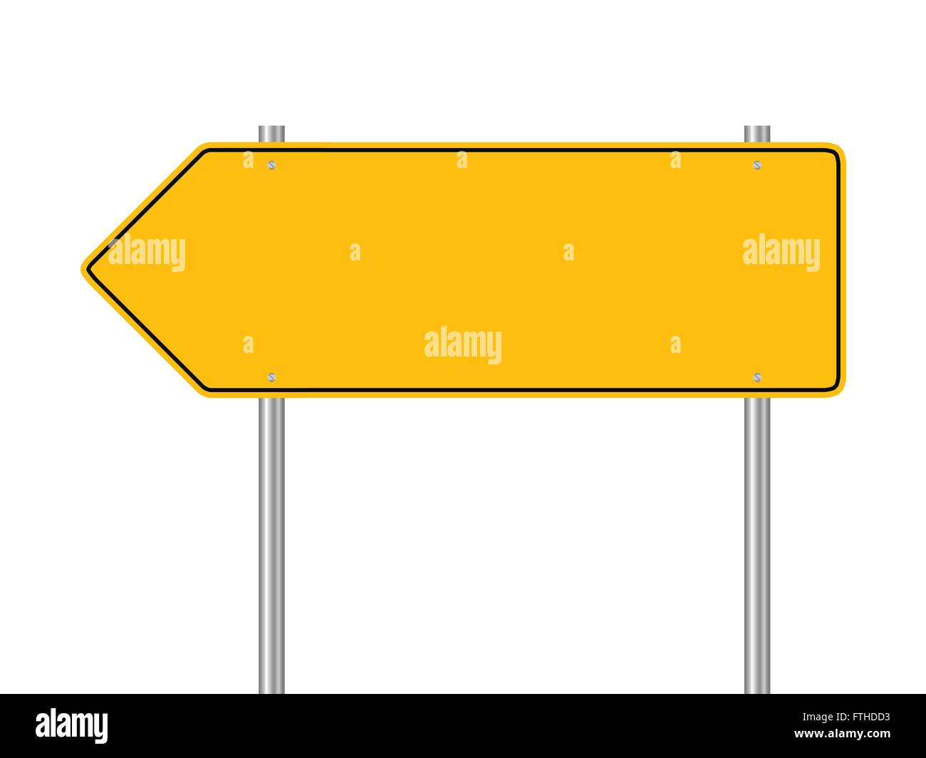 Blank yellow road sign vector illustration Stock Vector Image & Art - Alamy