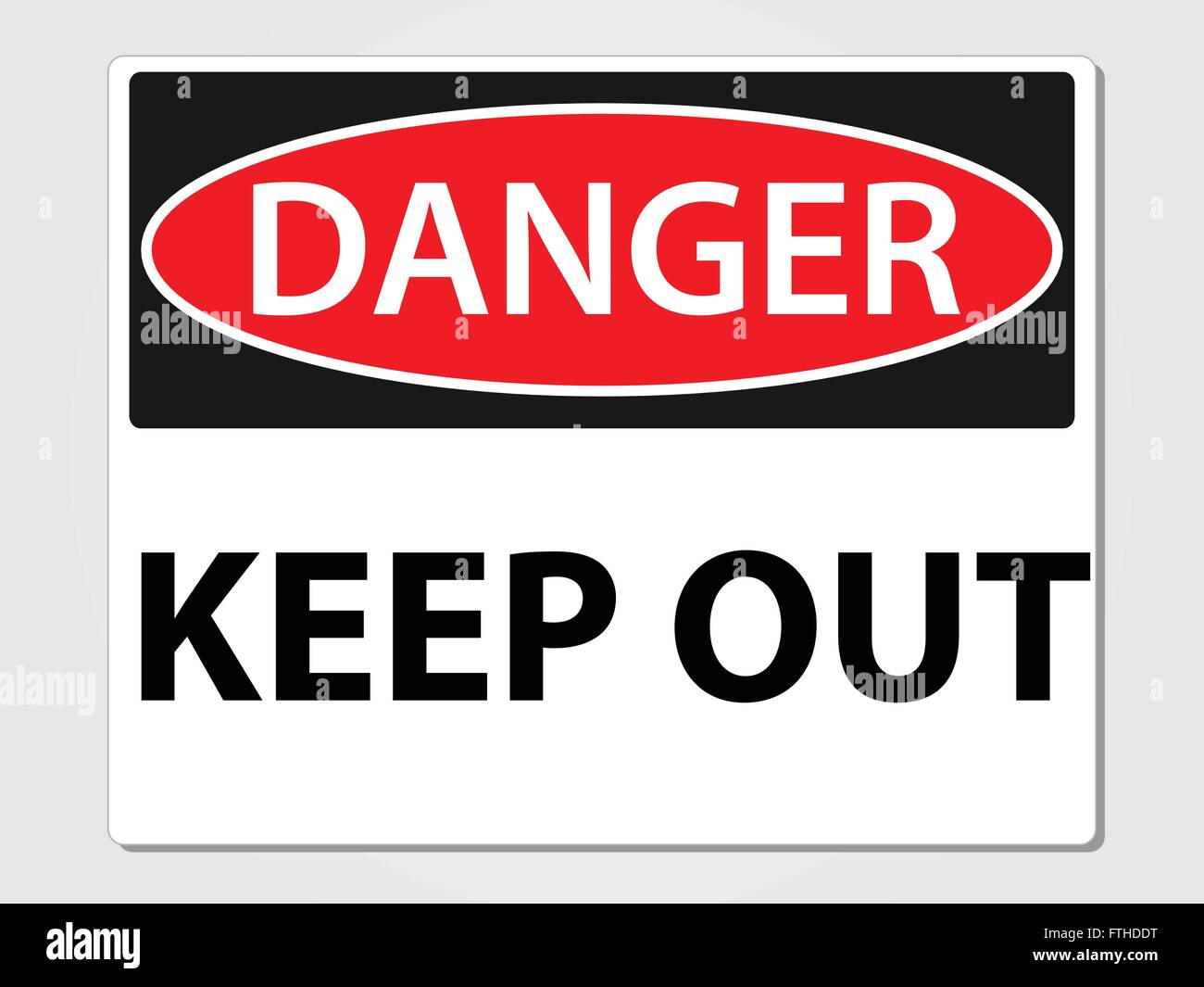 White and black danger keep out sign Stock Vector Images - Alamy
