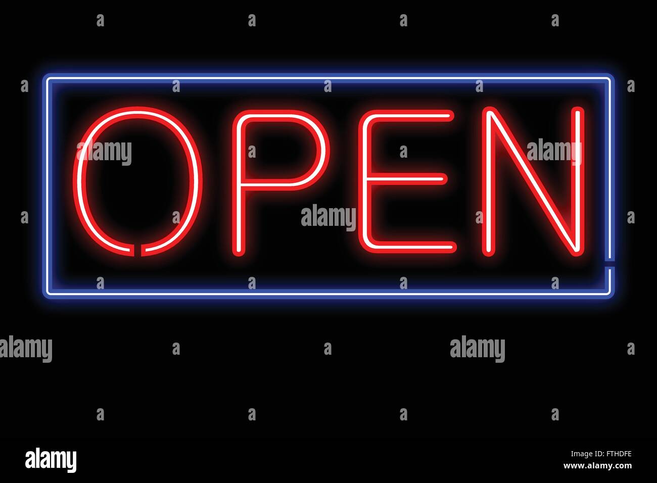 Neon Open Sign Vector Stock Vector Image & Art - Alamy