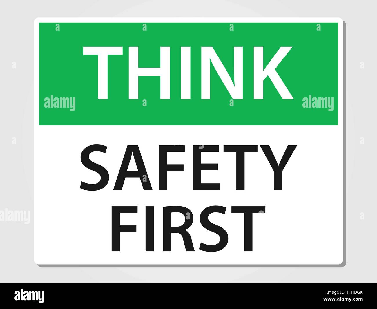 Safety first sign vector illustration Stock Vector Image & Art - Alamy