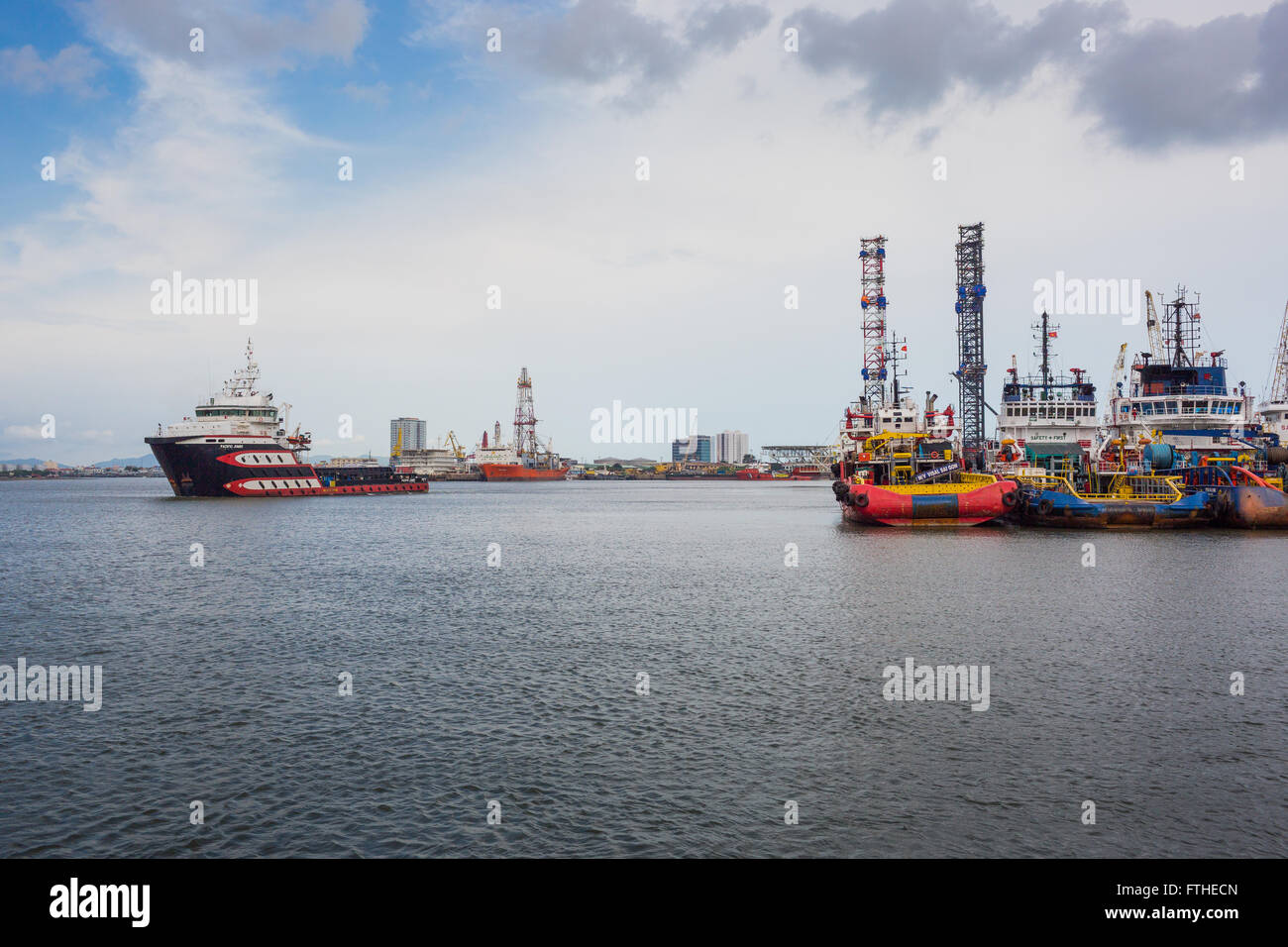 Assistance ships in port Stock Photo - Alamy