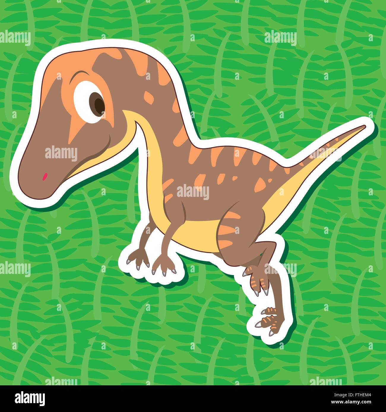 a cute dinosaur sticker with Troodon Stock Vector Image & Art - Alamy