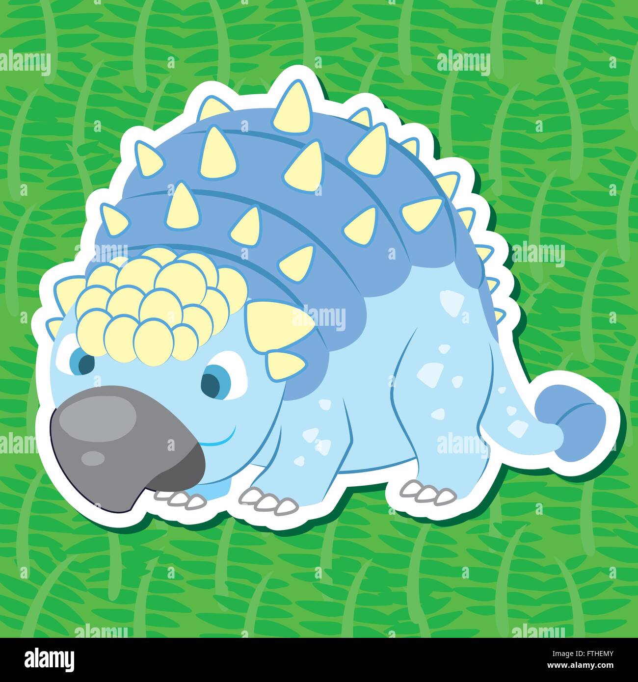a cute dinosaur sticker with Scutosaurus Stock Vector Image & Art - Alamy