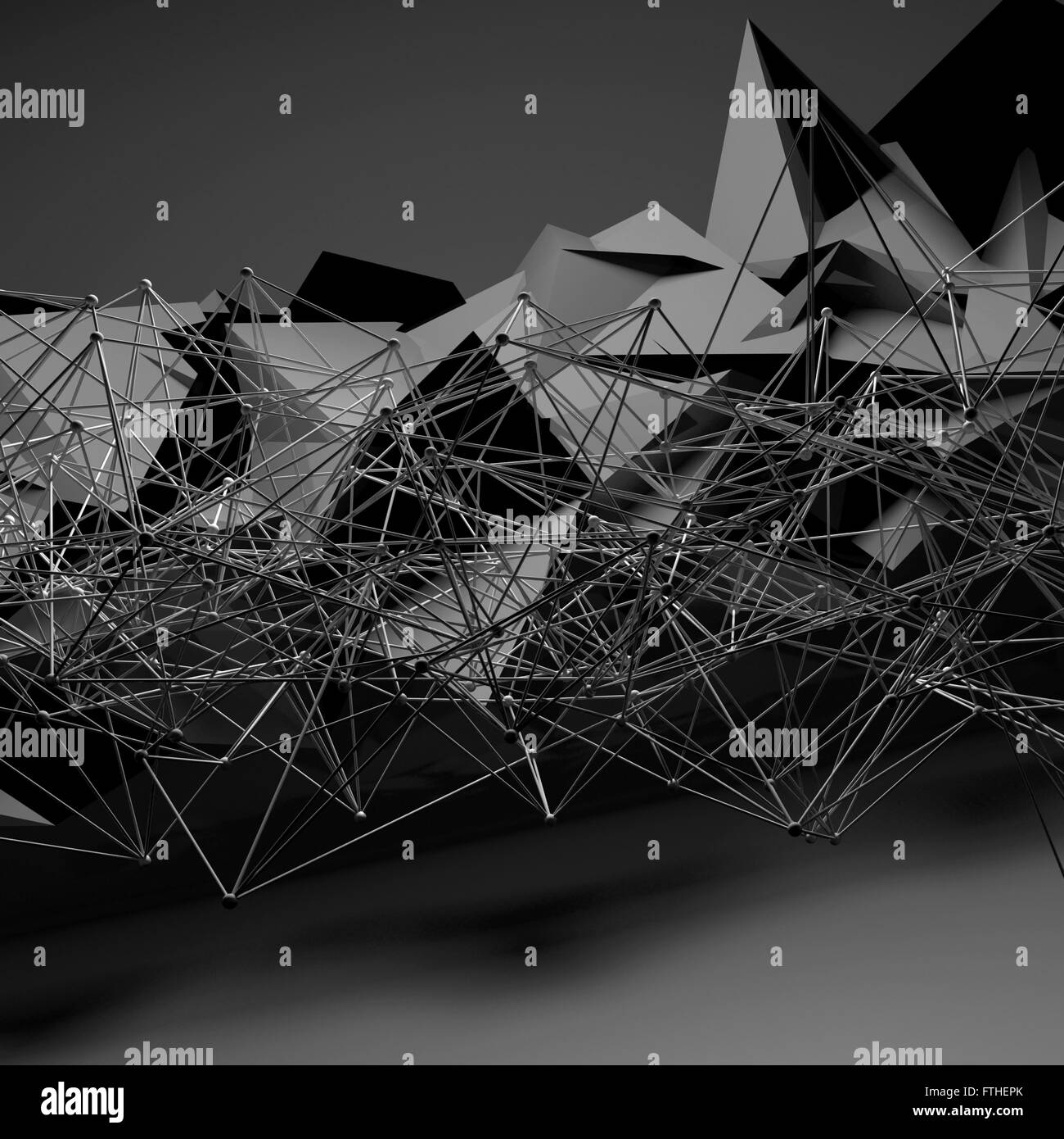 Abstract futuristic polygonal structure wire frame hi-res stock ...