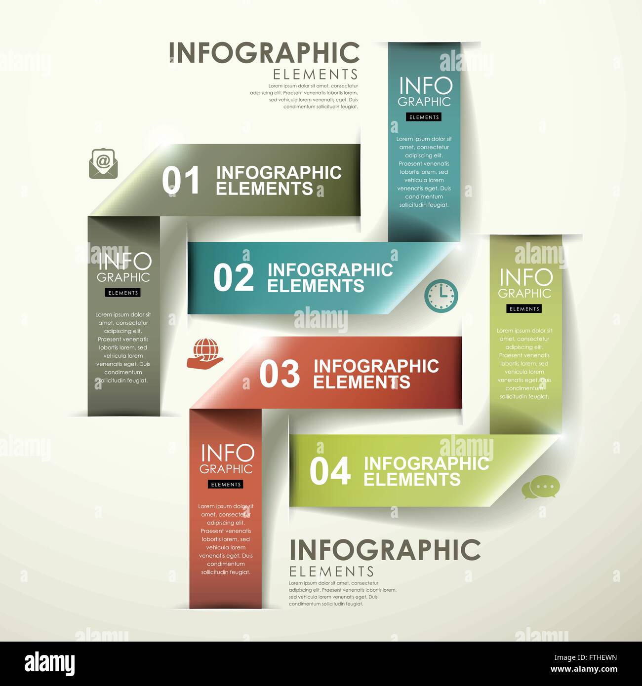 abstract modern glossy label folding infographic elements Stock Vector ...