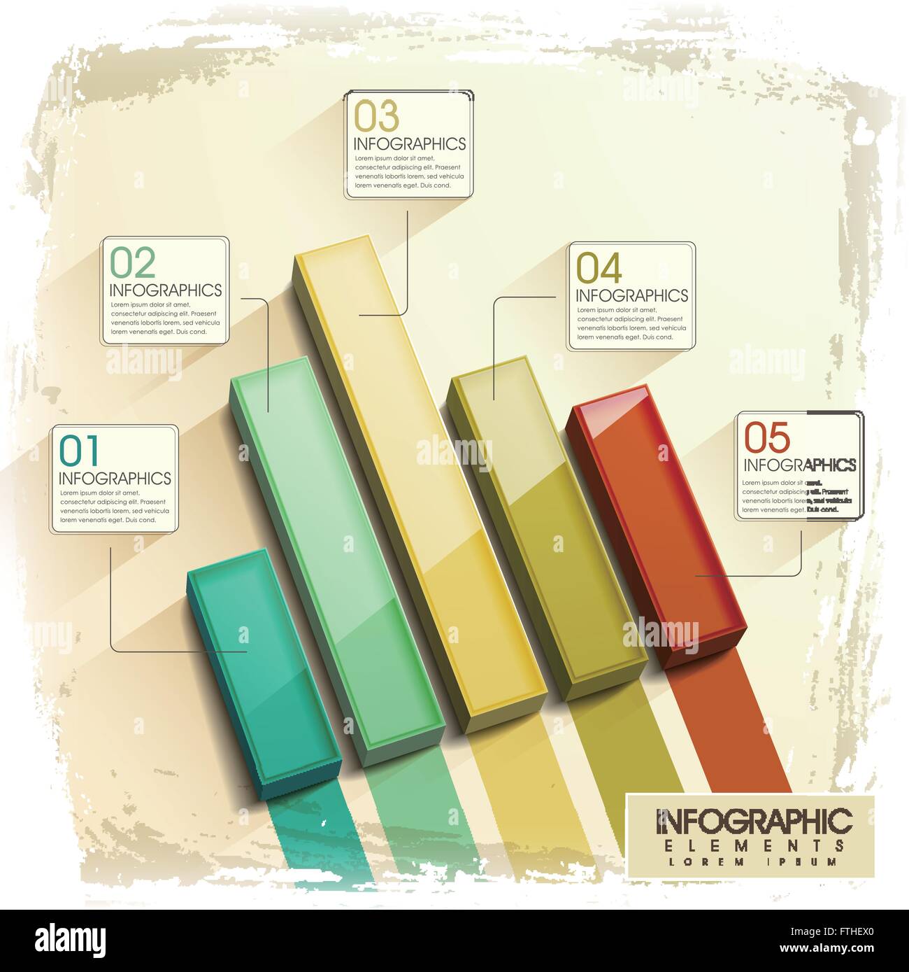 modern glossy 3d bar chart infographic elements Stock Vector Image ...