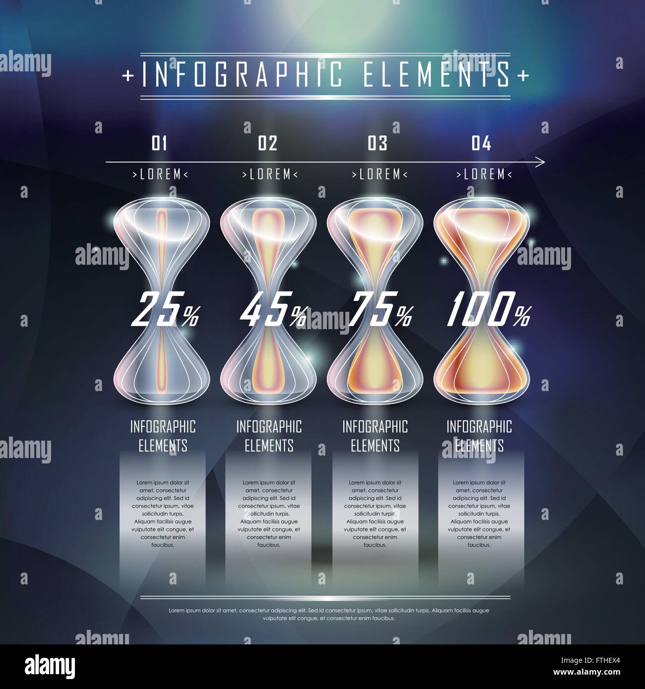 modern hourglass infographic elements template over hi tech background ...