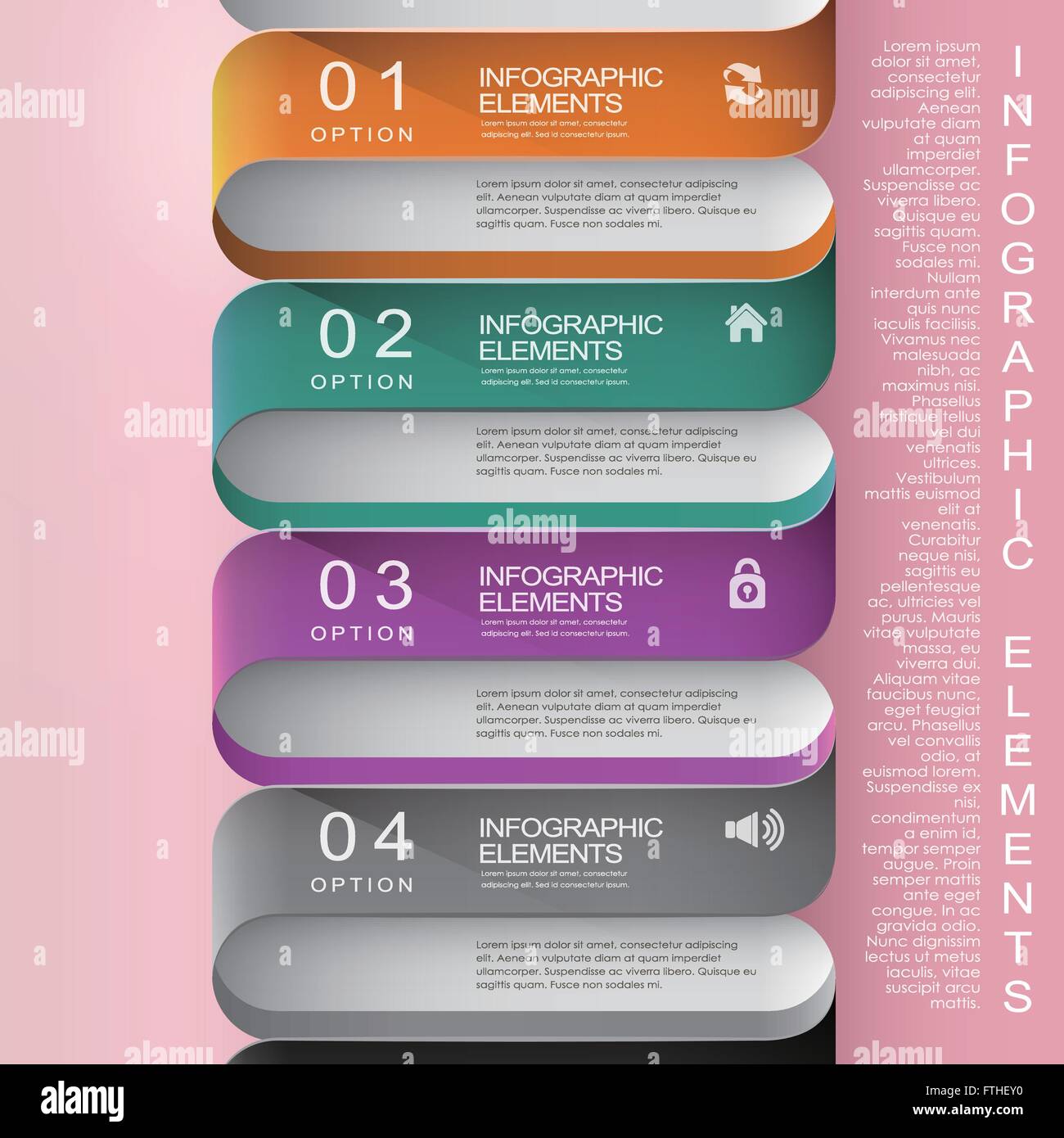 colorful paper modern abstract flow chart infographic elements Stock ...