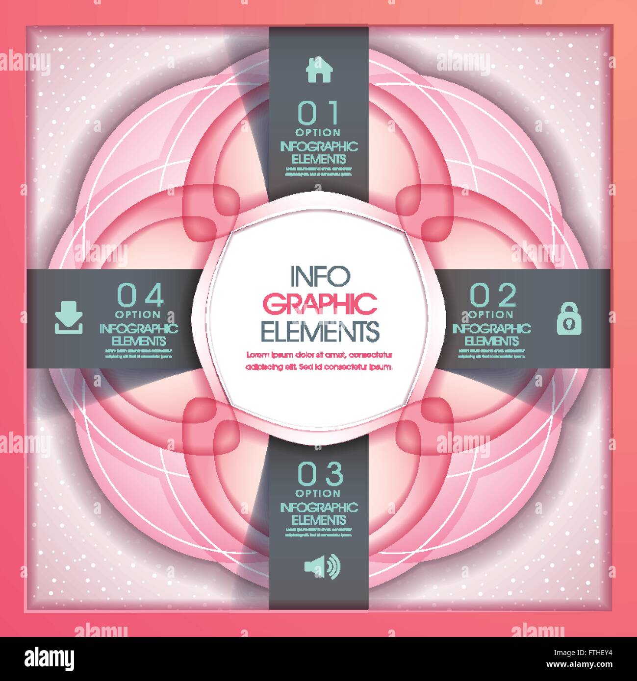 abstract flower concept infographic elements template in pink Stock ...