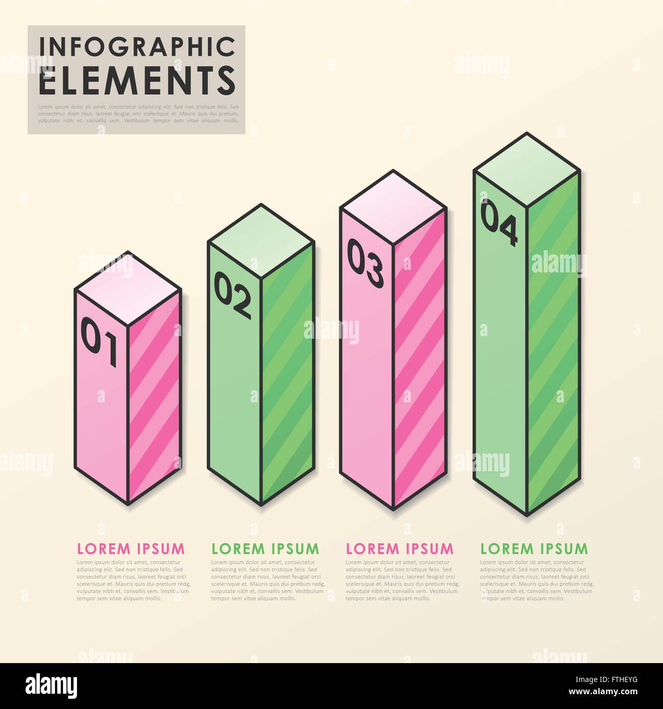 colorful bar chart infographic elements template in flat style Stock ...