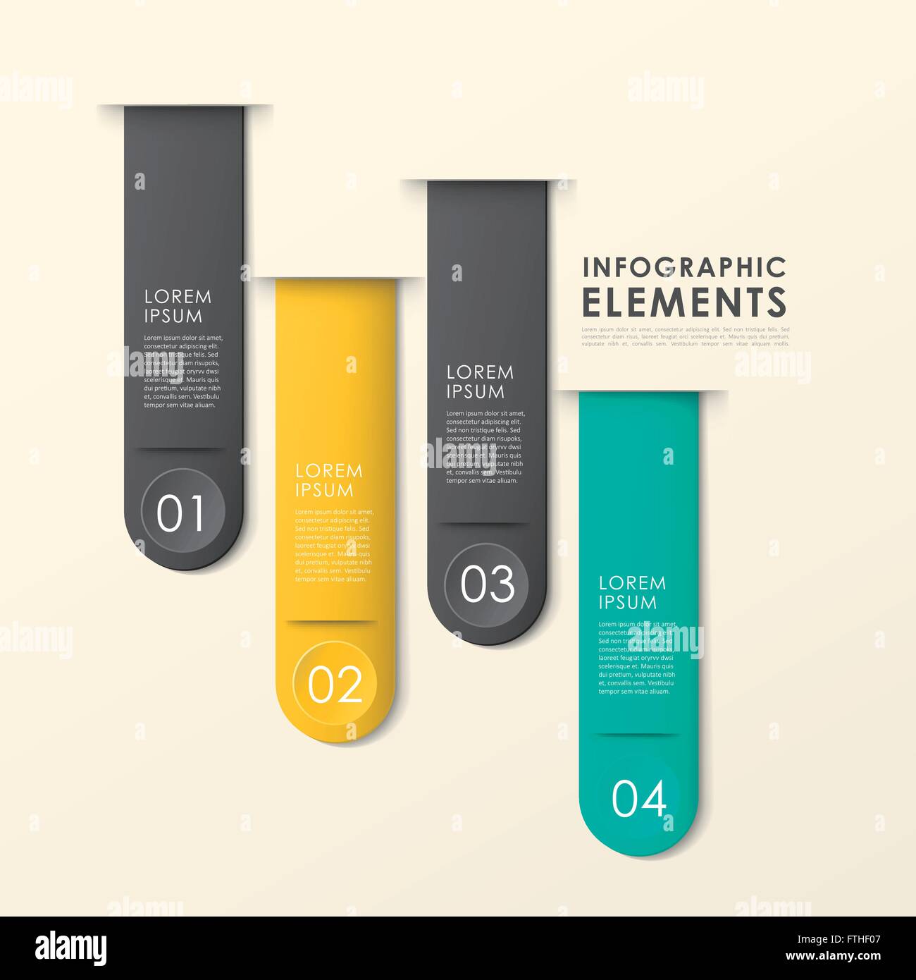 modern paper texture bookmark infographic elements template Stock ...