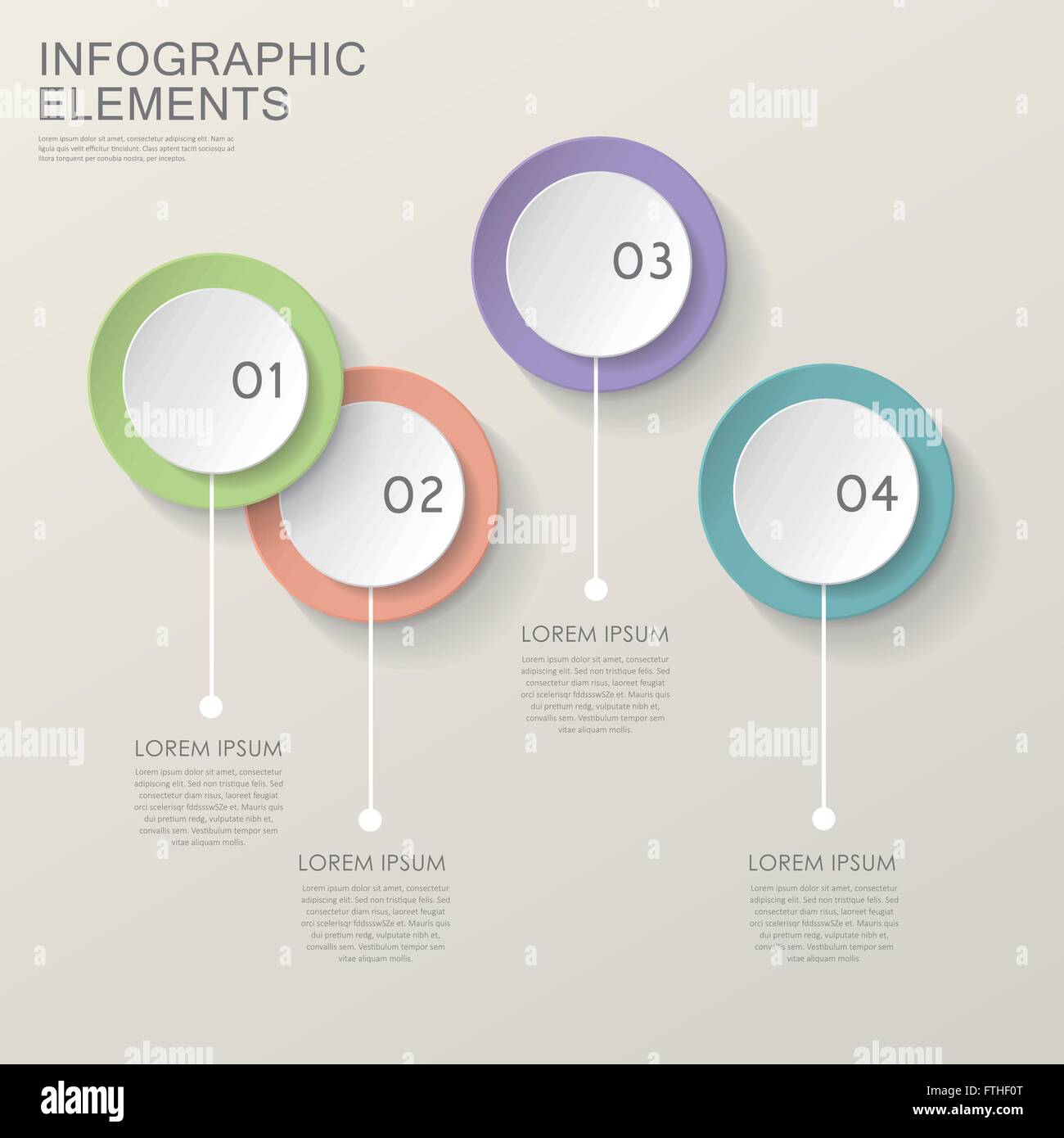 colorful modern paper circle infographic elements template Stock Vector ...