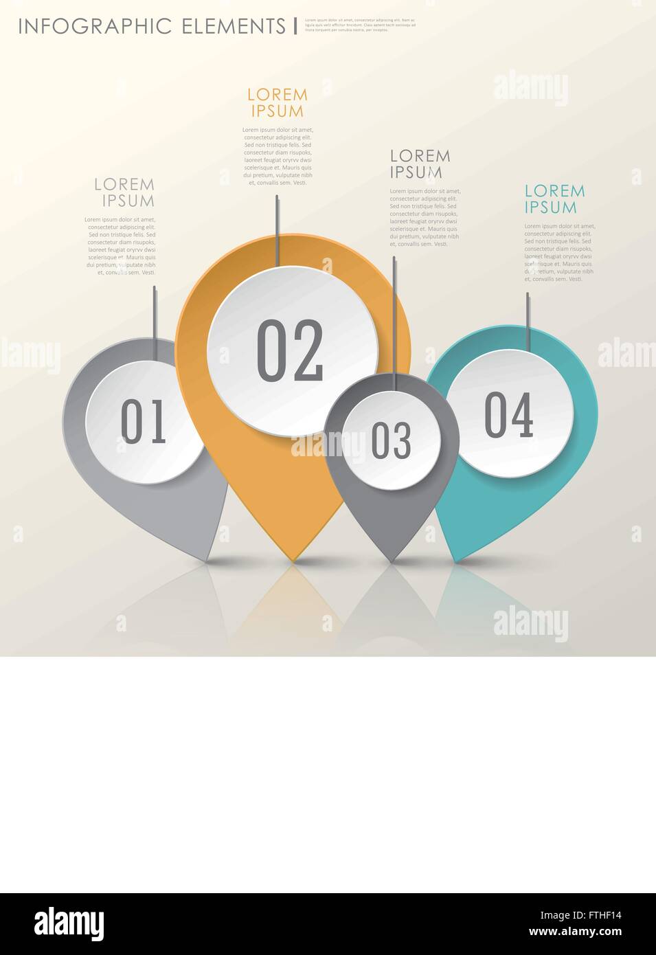 abstract modern paper location mark infographic elements template Stock ...