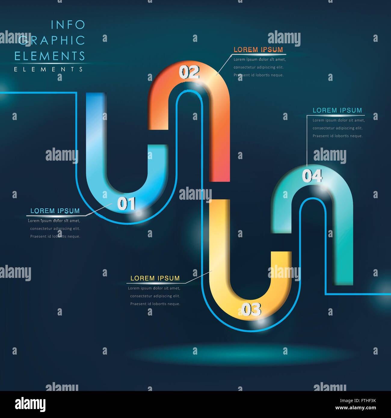 modern hi tech style colorful infographic elements template Stock ...