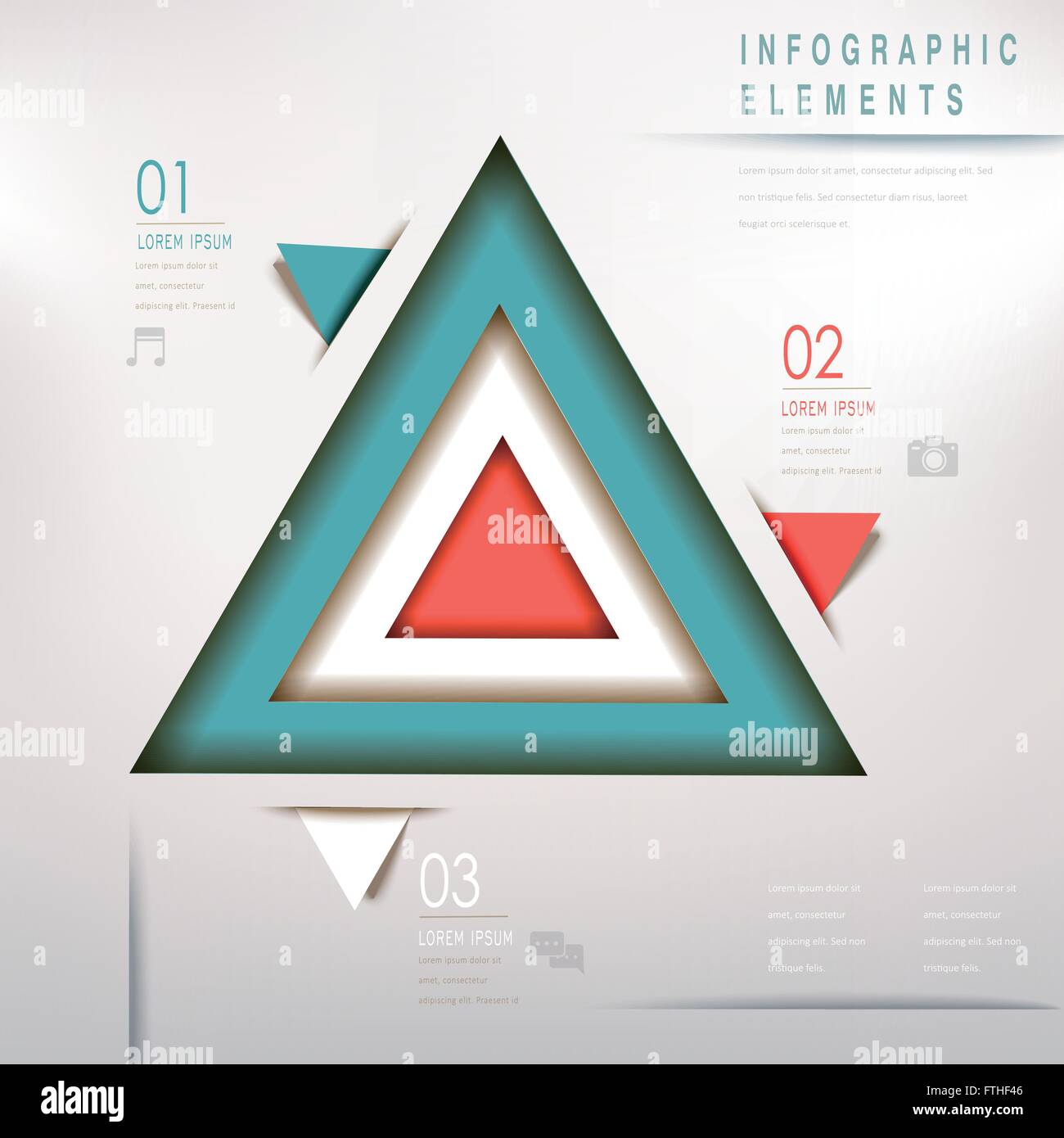 colorful modern triangle abstract flow chart infographic elements Stock ...