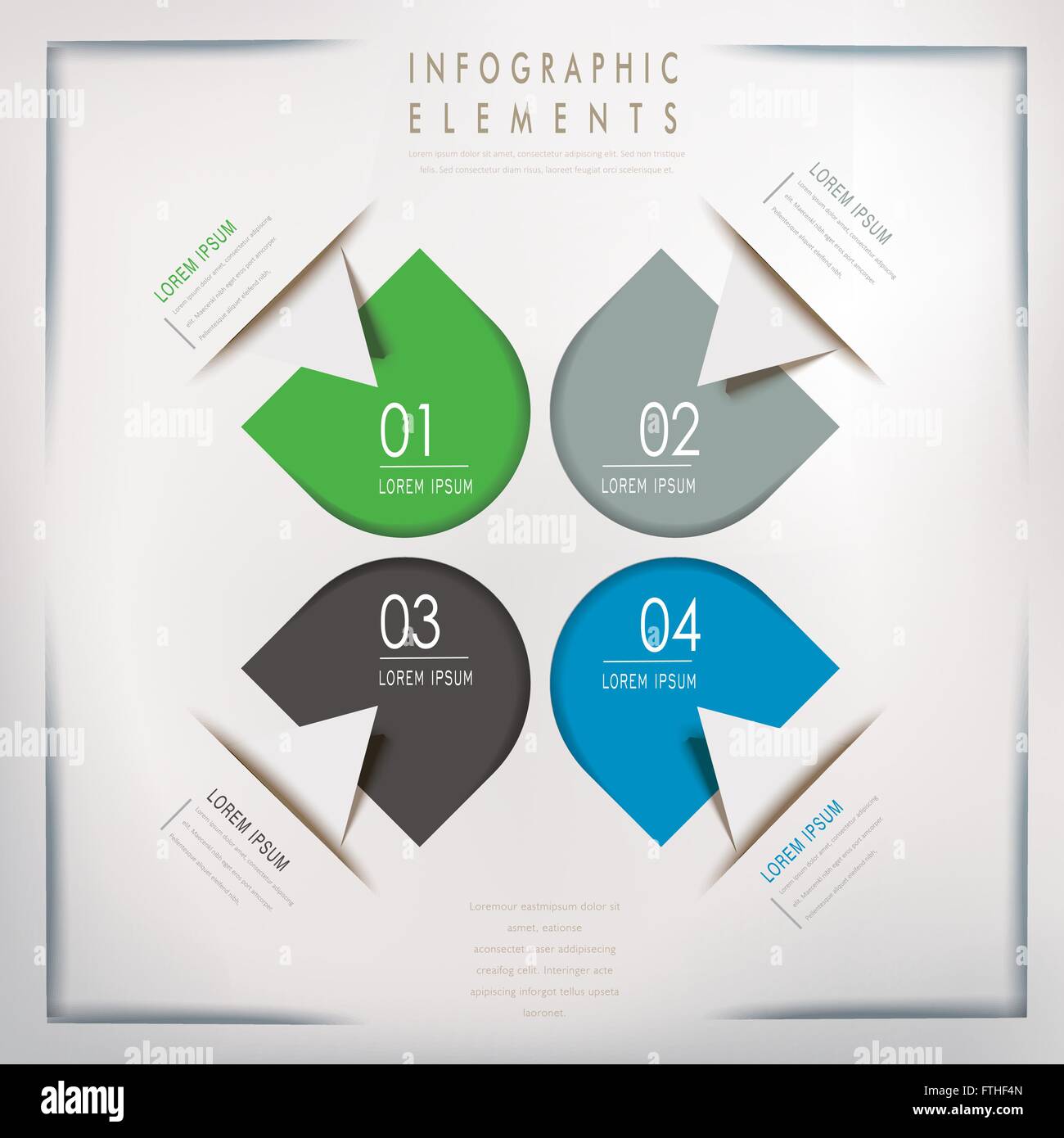 modern paper cut infographic elements template isolated on white Stock ...