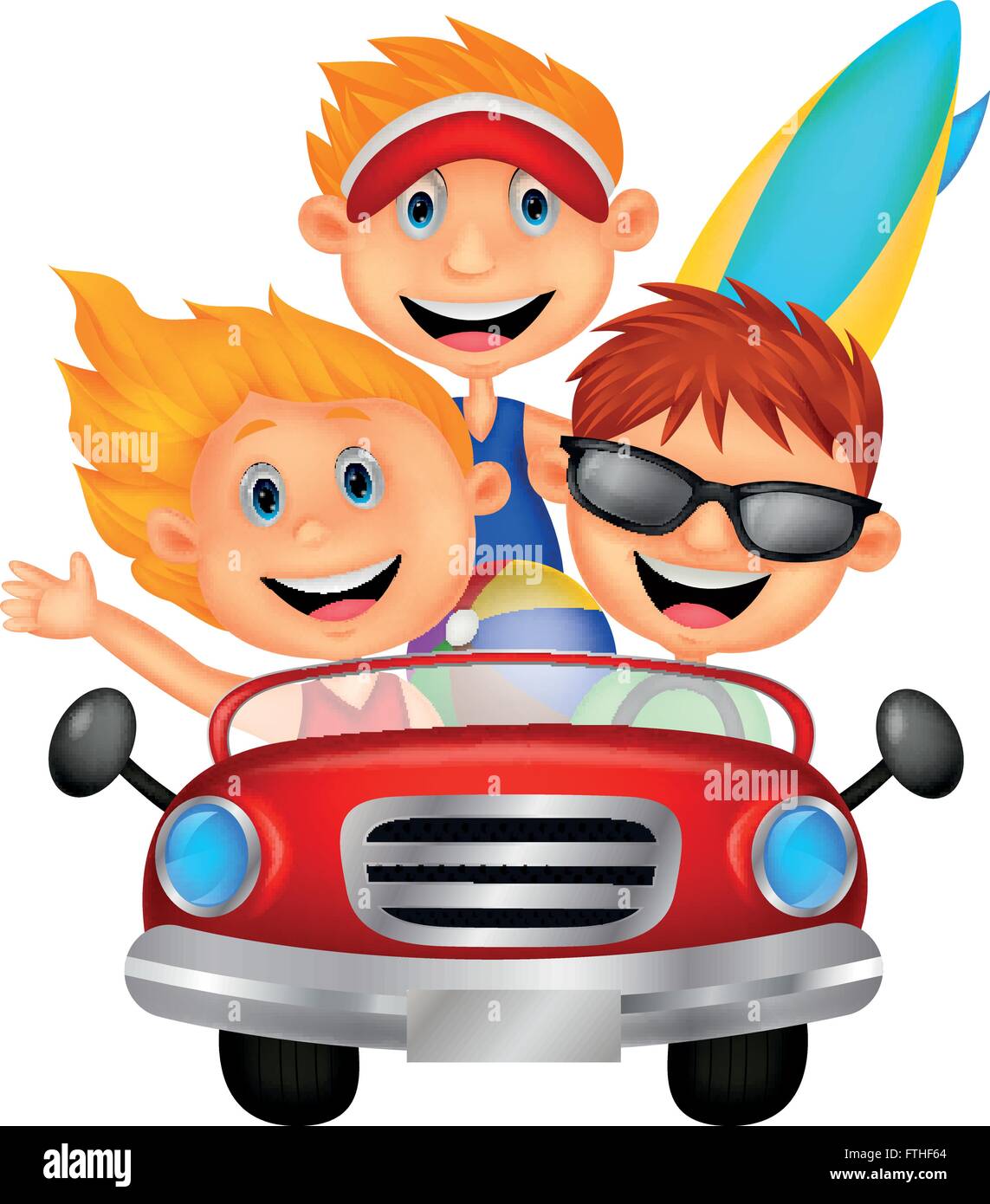 Women driving red convertible Stock Vector Images - Alamy