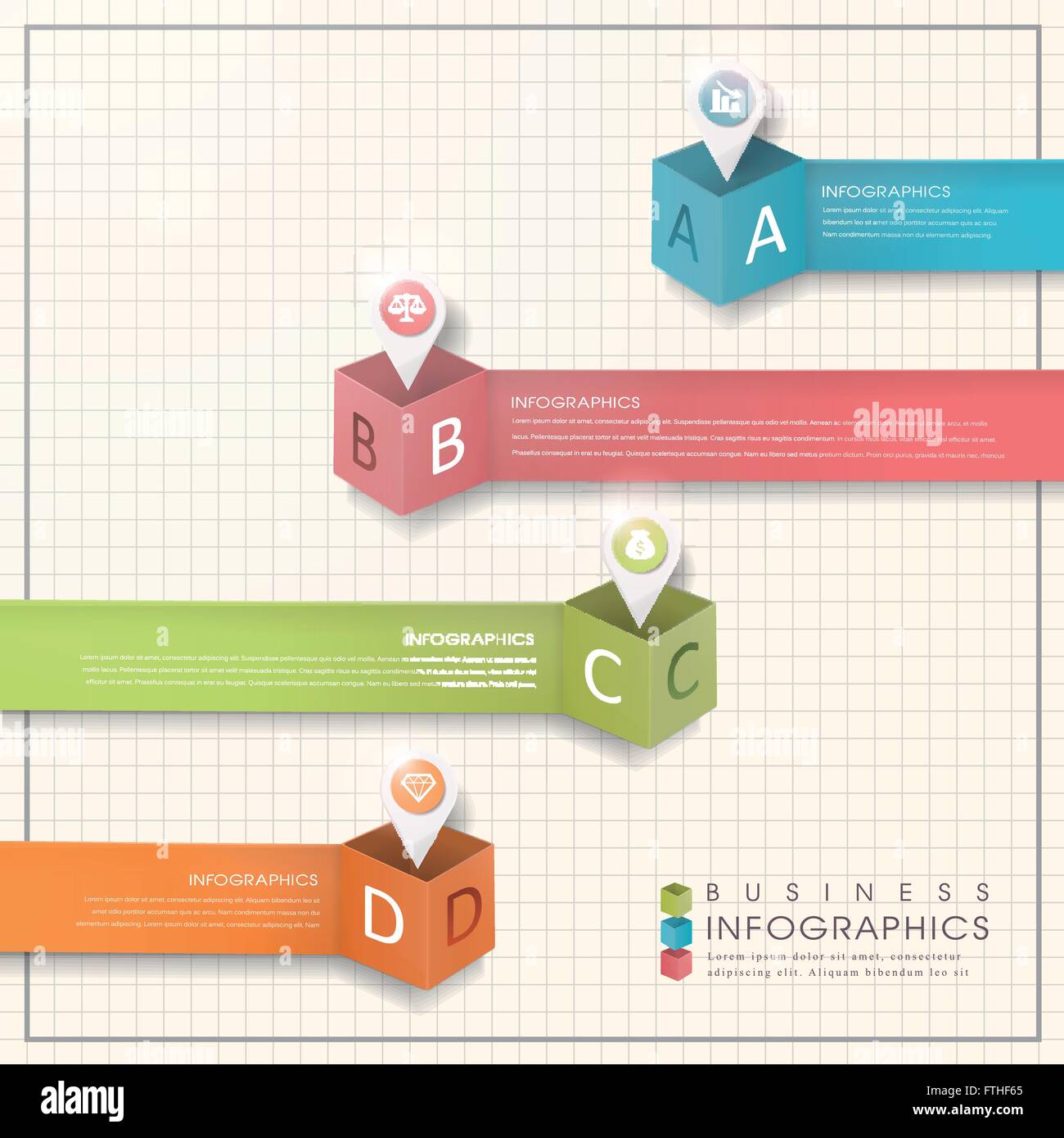 abstract modern paper location mark infographic elements template Stock ...