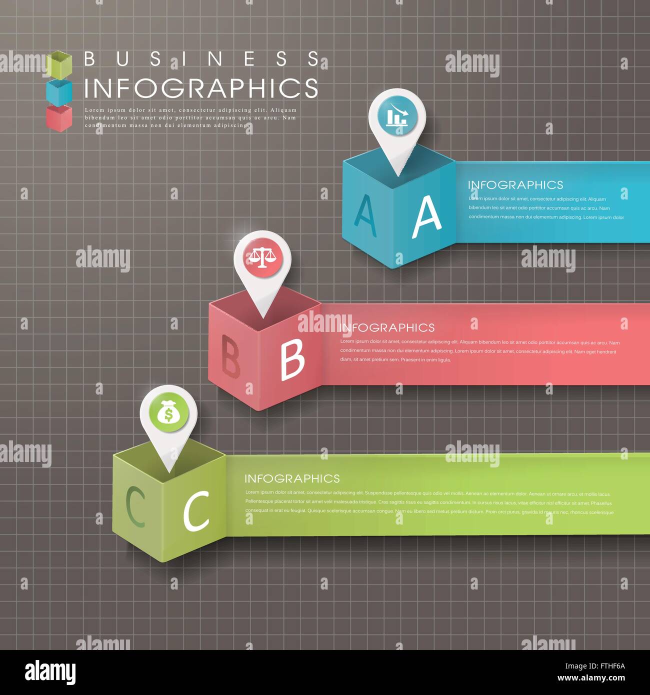 abstract modern paper location mark infographic elements template Stock ...