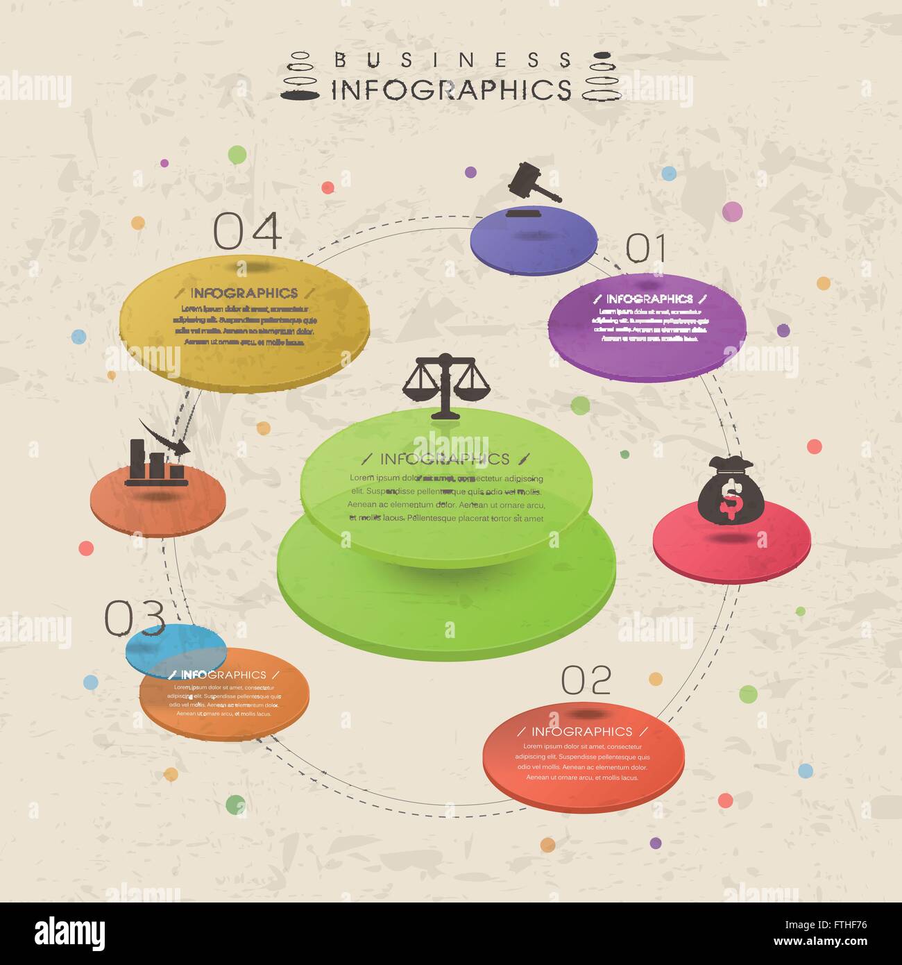 colorful translucent pie chart infographic elements template Stock ...