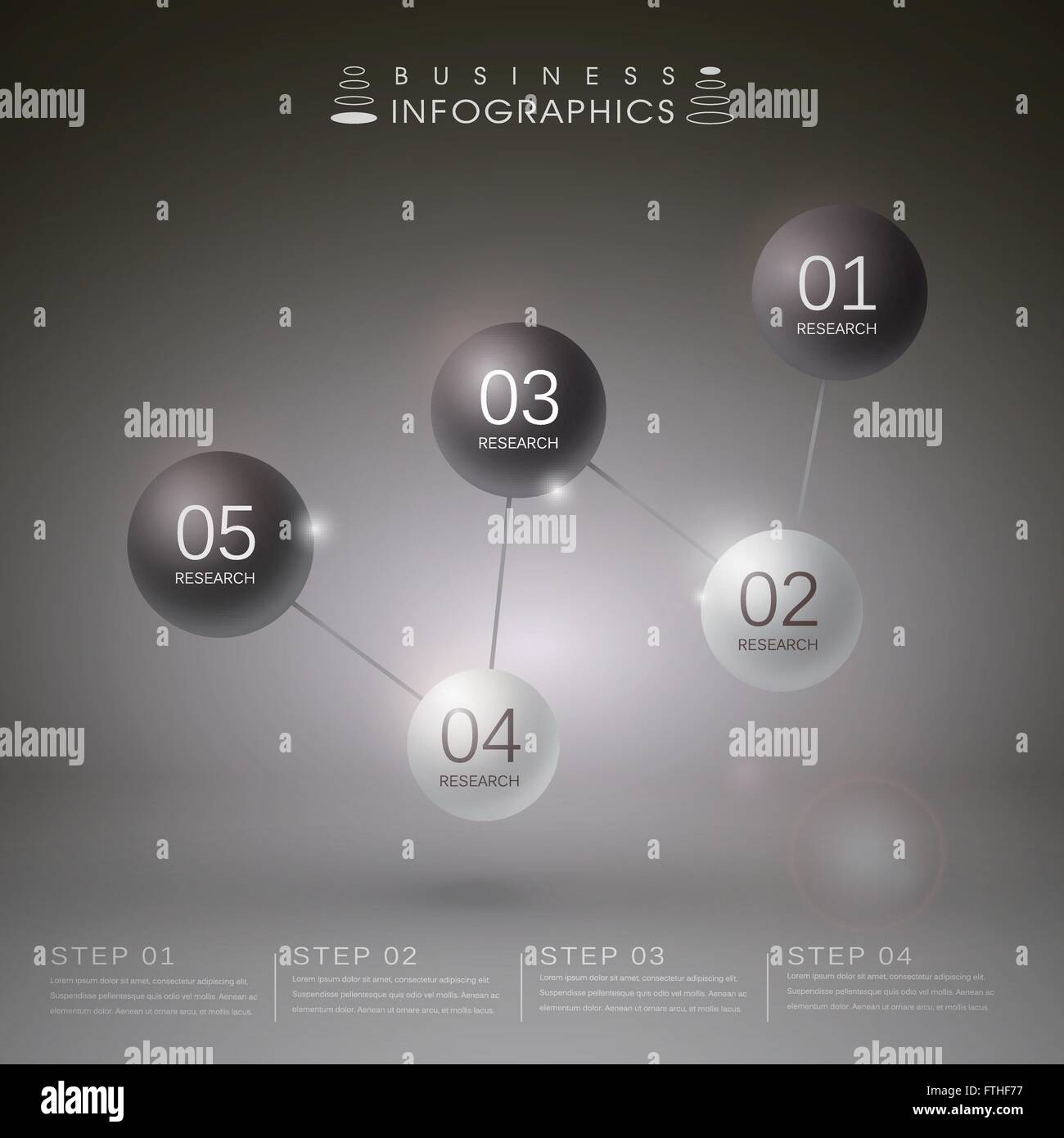 realistic 3d glossy ball infographic elements template Stock Vector ...