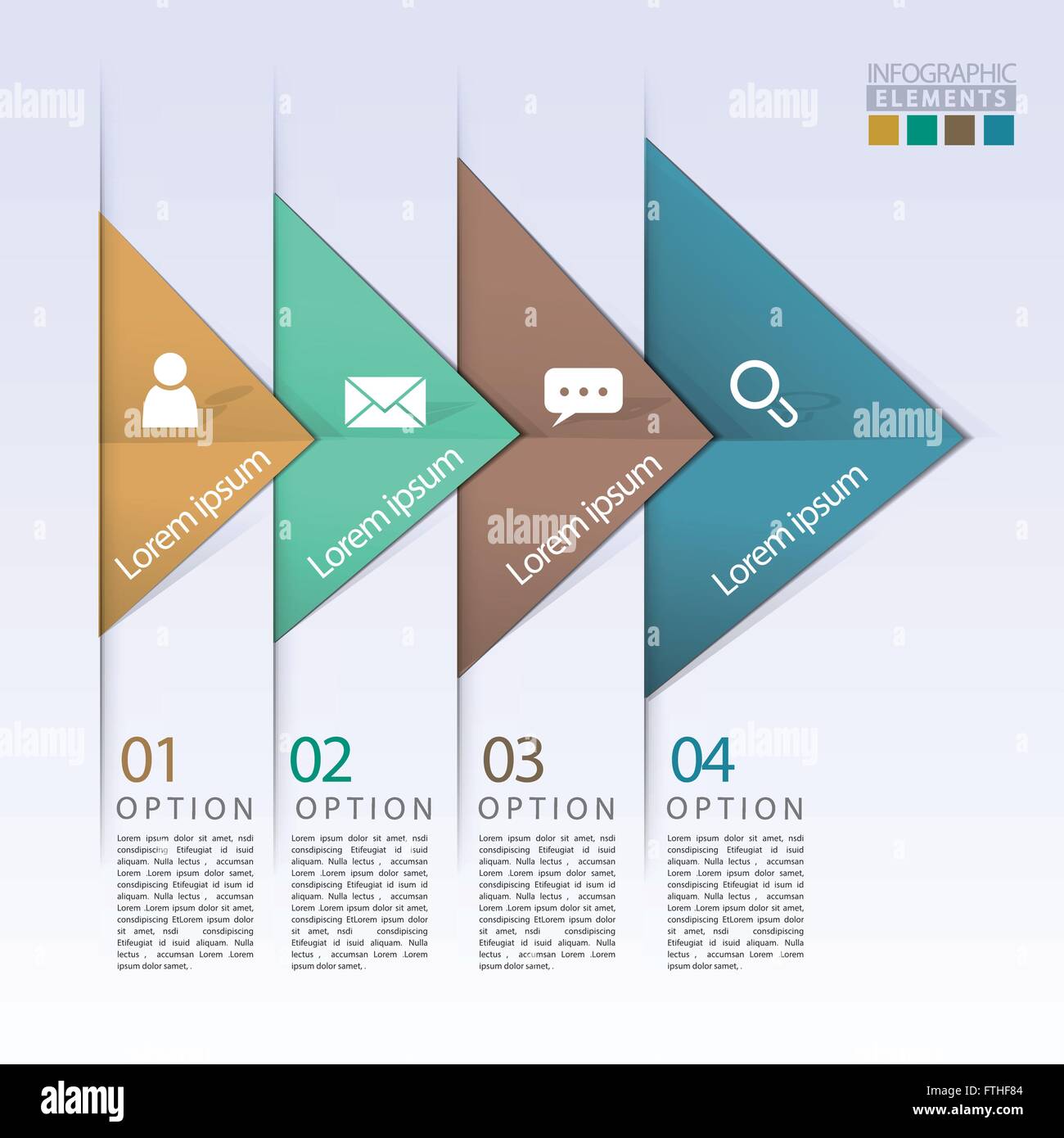 abstract geometric arrow flow infographic elements template Stock ...