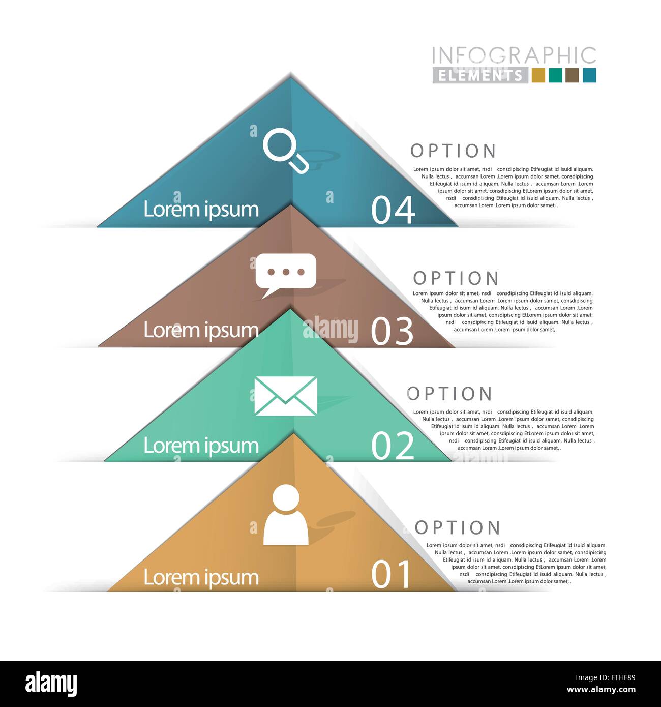 abstract geometric arrow flow infographic elements template Stock ...