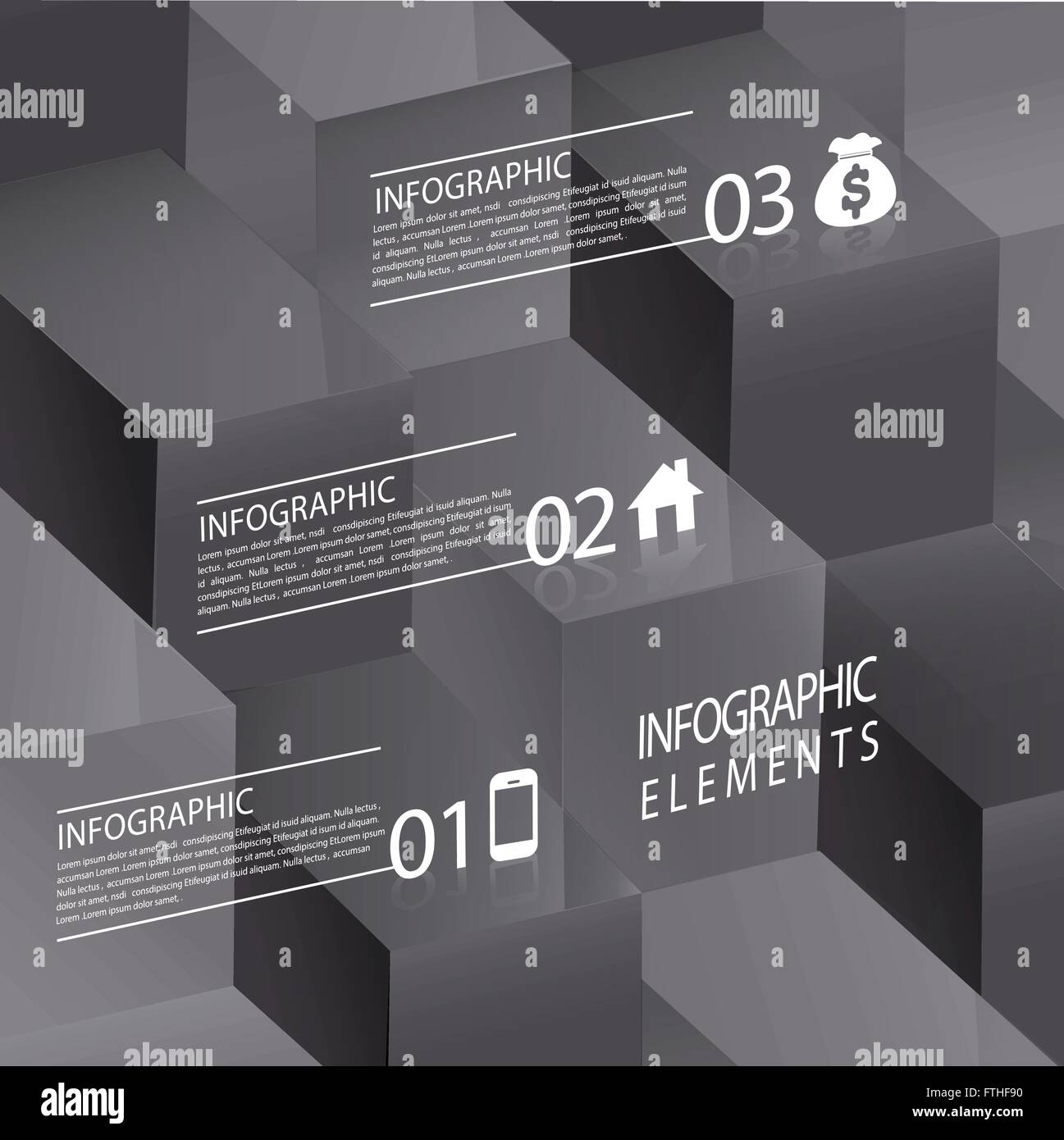 modern abstract 3d cube infographic elements template Stock Vector ...