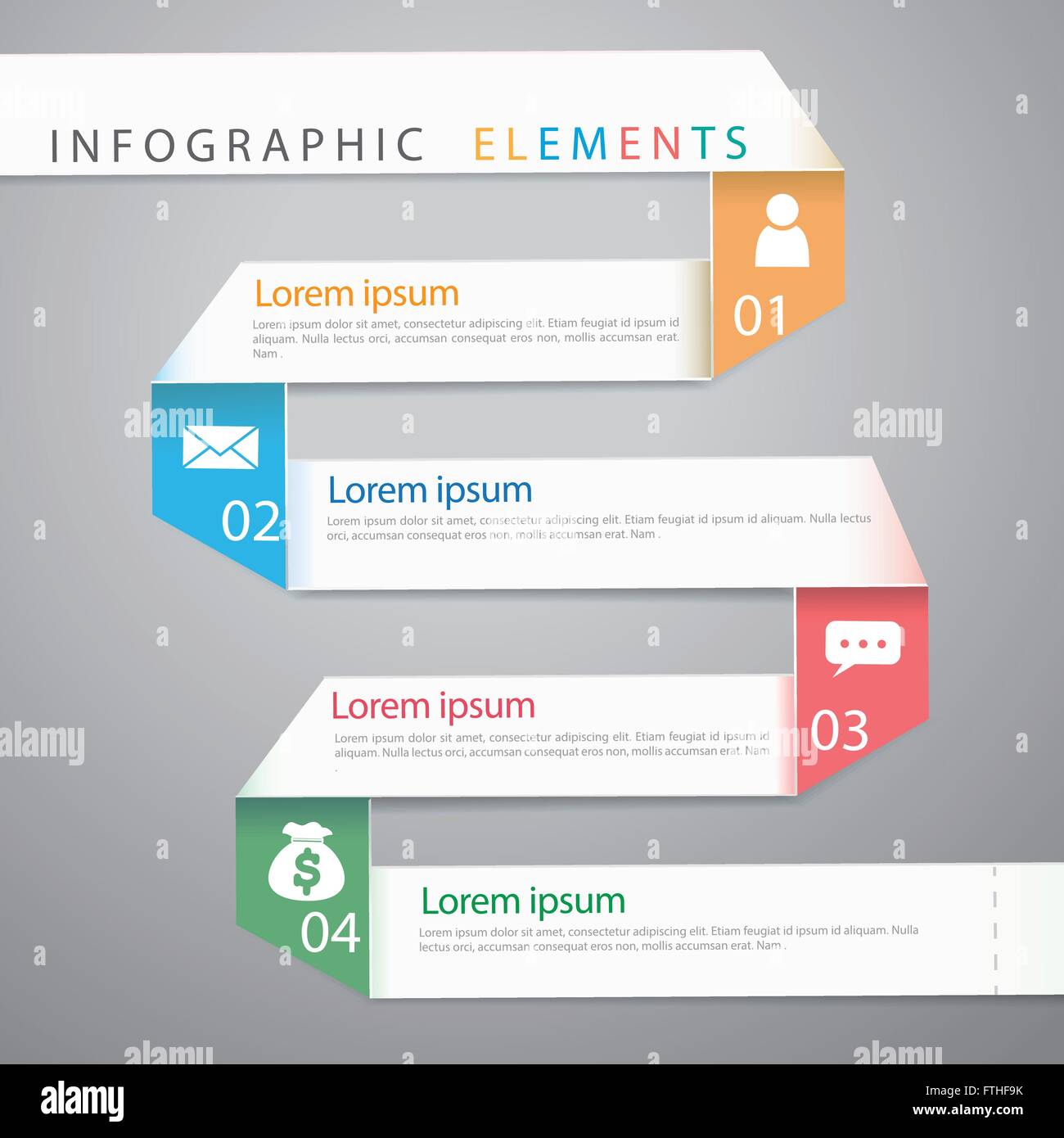 modern paper folding concept infographic elements template Stock Vector ...