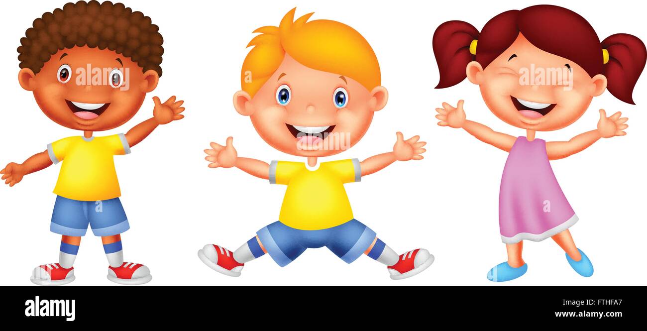Happy kid cartoon Stock Vector Image & Art - Alamy