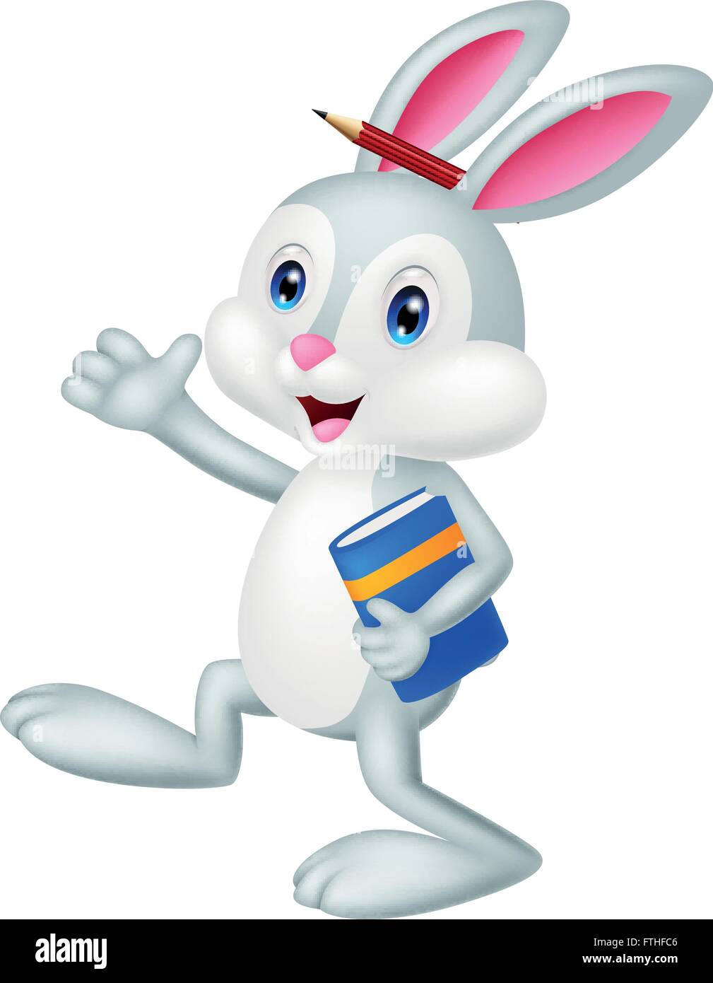 Rabbit cartoon holding book Stock Vector Image & Art - Alamy