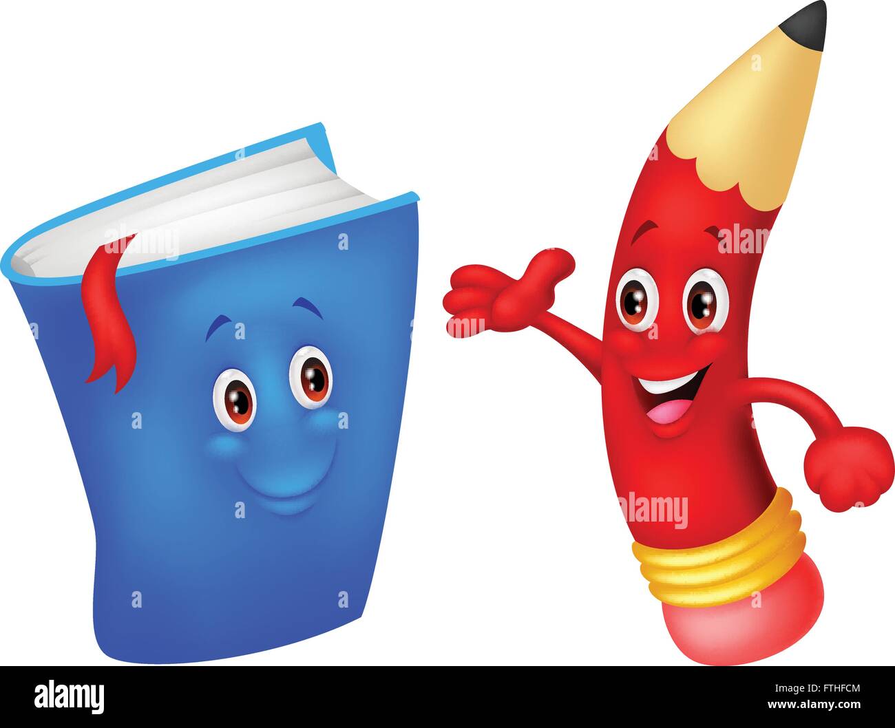 Cartoon Pencil And Book